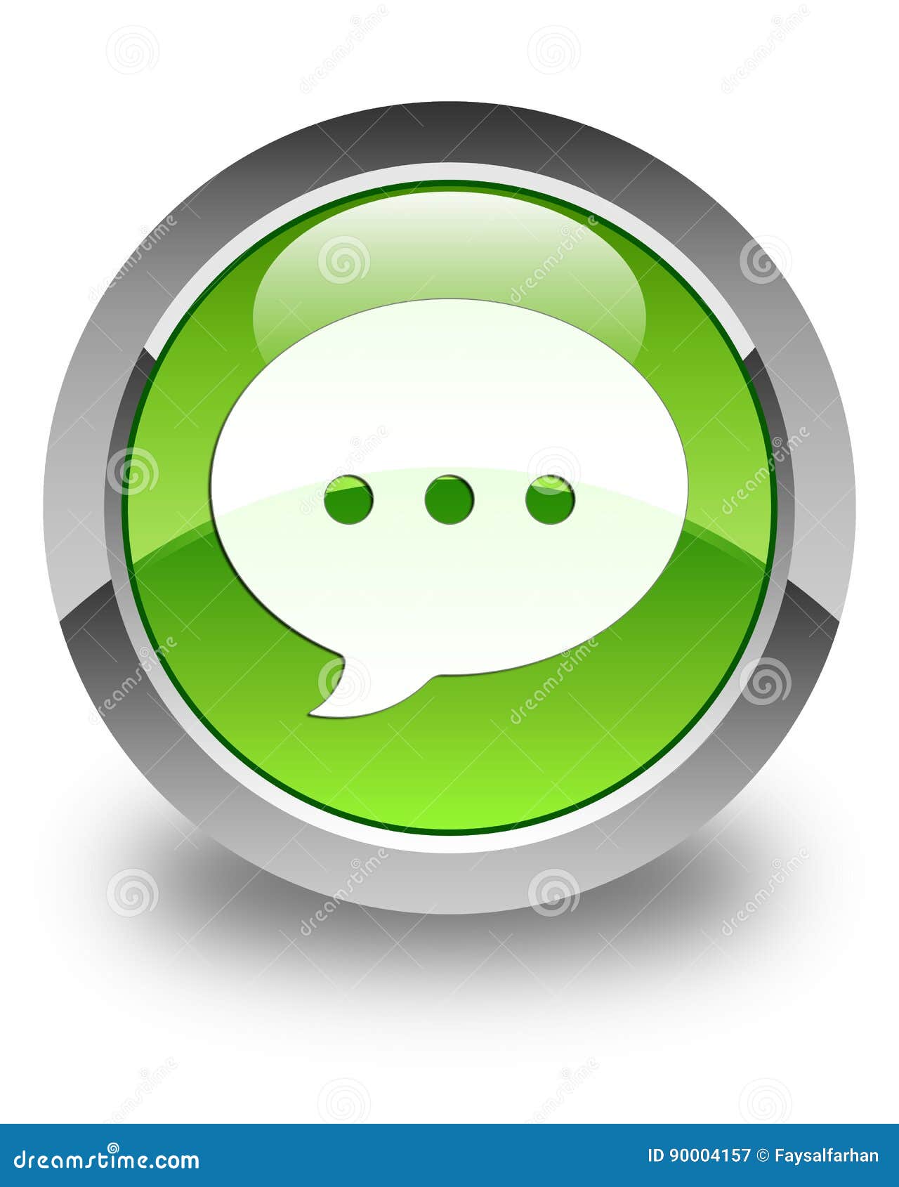Conversation Icon Glossy Green Round Button Stock Illustration ...