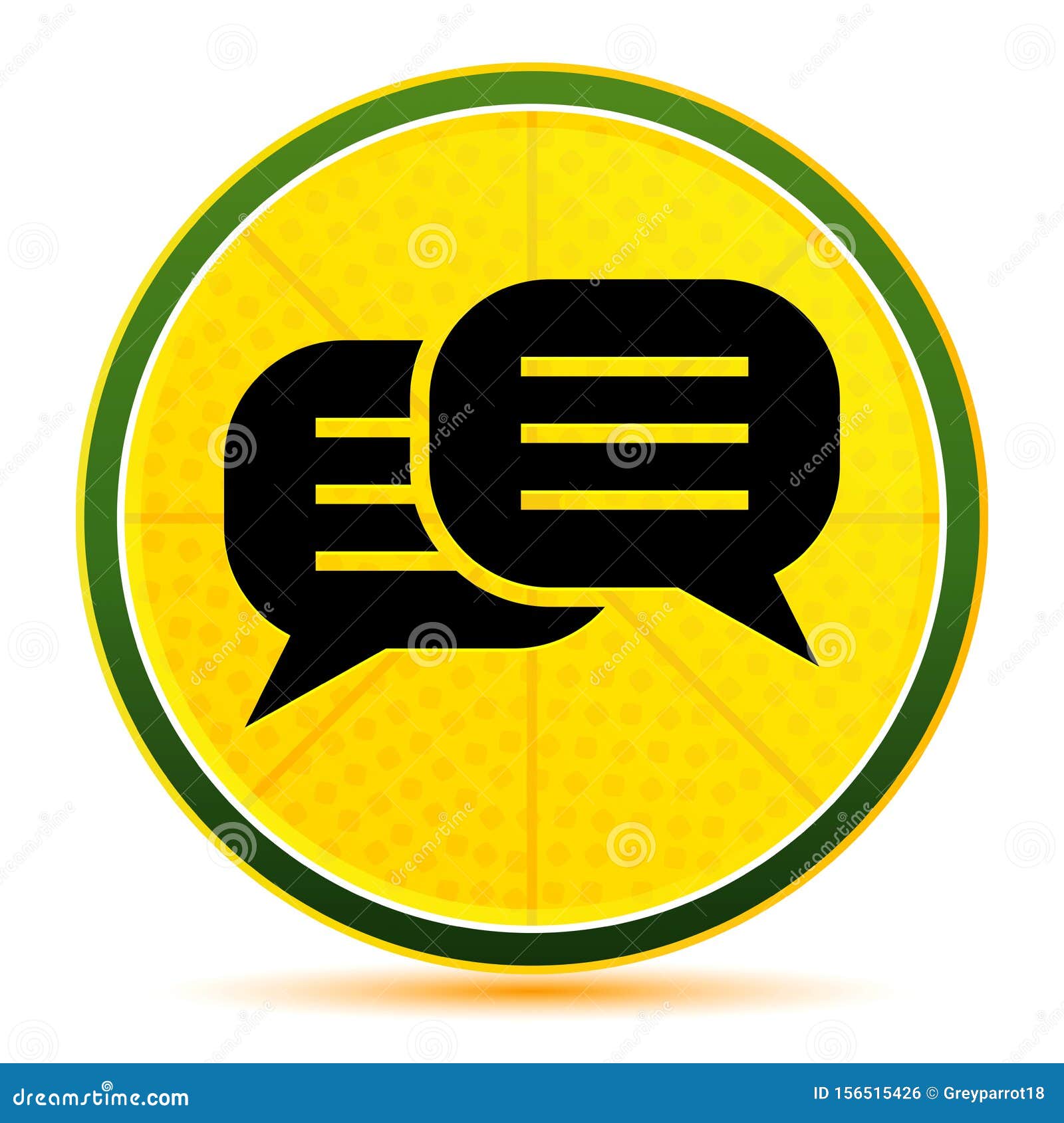 Conversation Icon Lemon Lime Yellow Round Button Illustration Stock ...