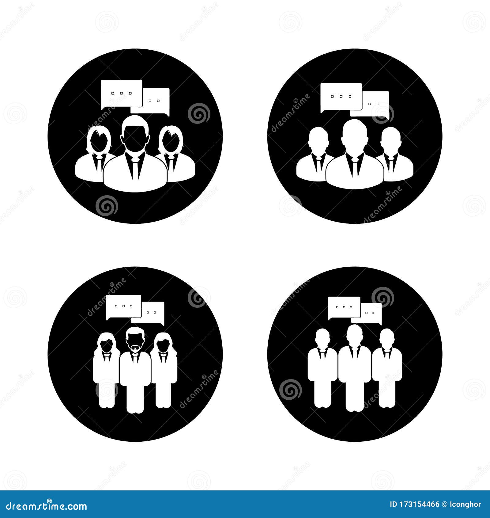 Conversation Icon Set. stock vector. Illustration of button - 173154466