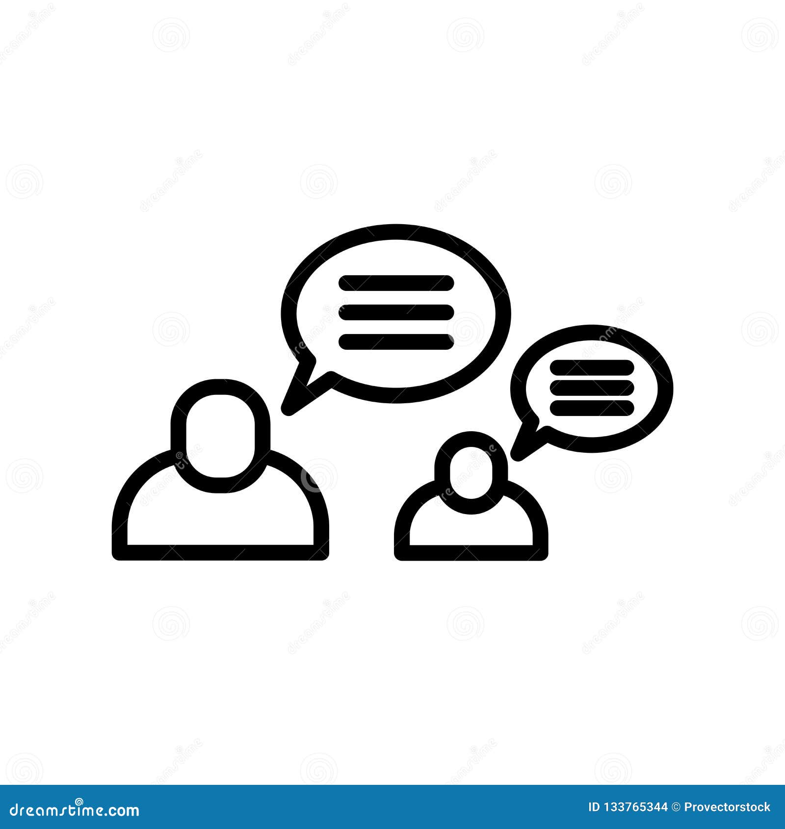 Conversation Icon Vector Sign and Symbol Isolated on White Background ...