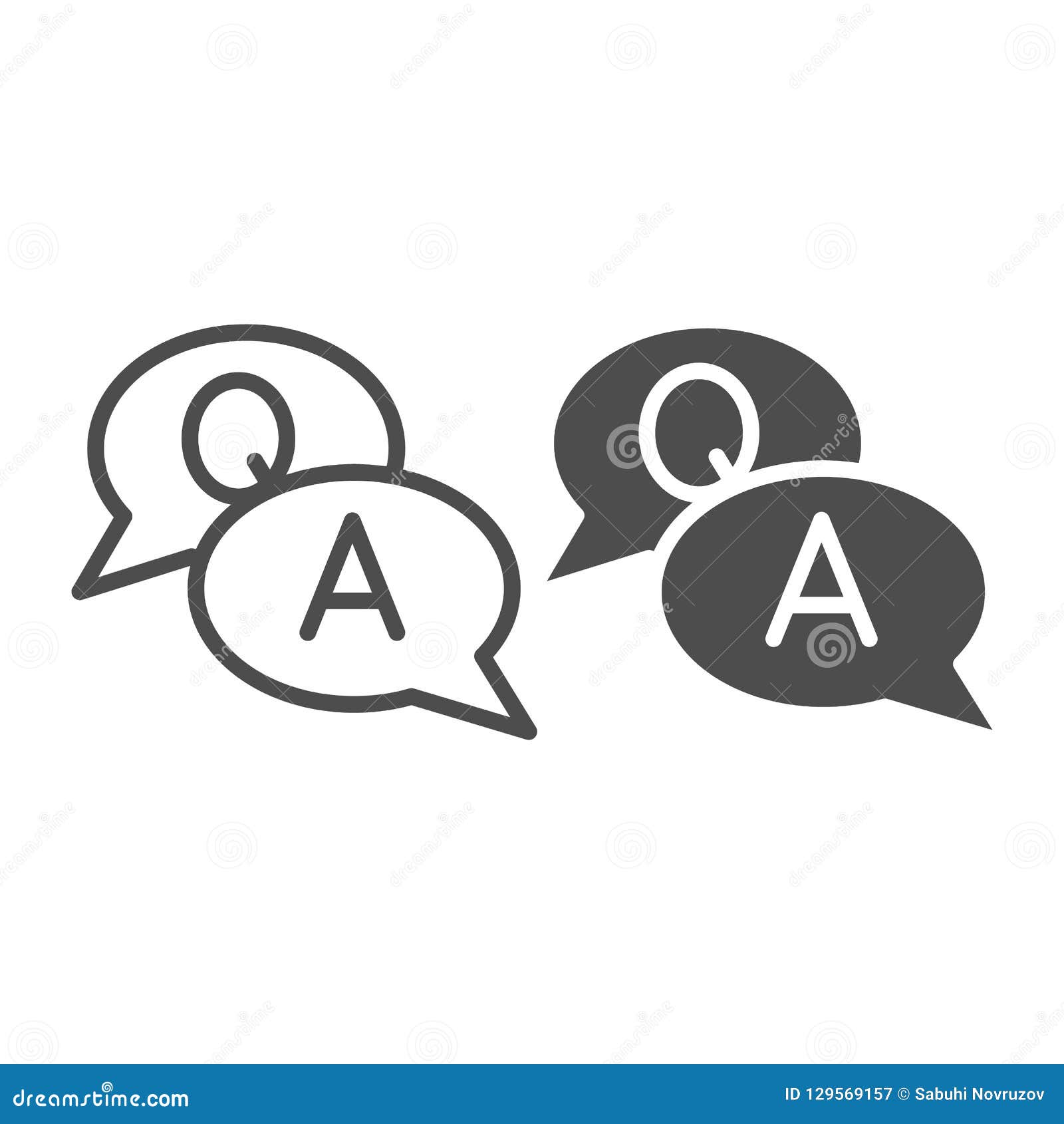 Conversation Line and Glyph Icon. Ask Vector Illustration Isolated on ...