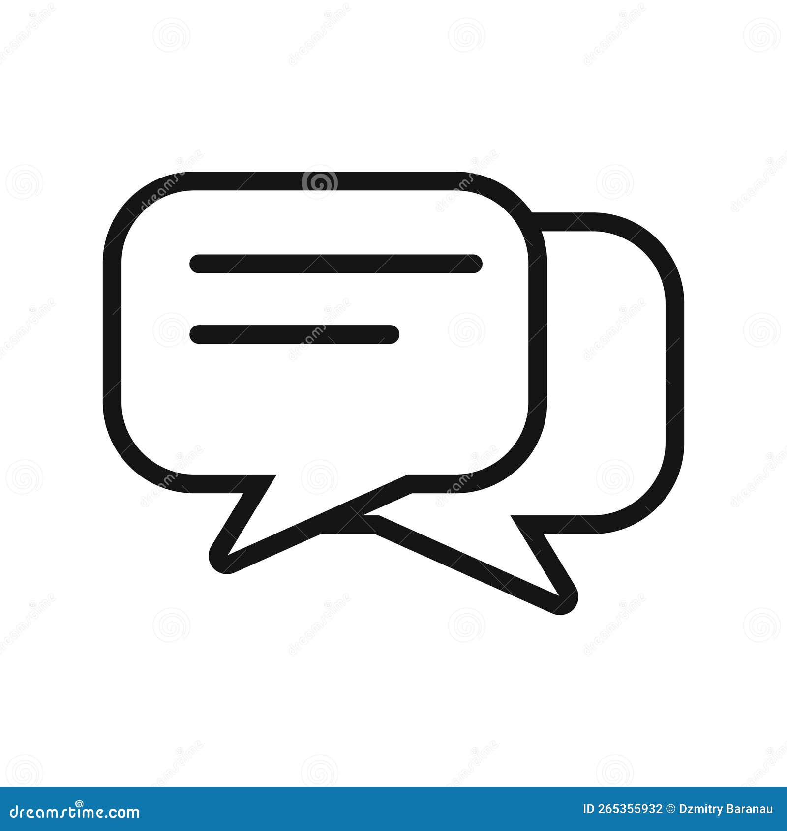 Conversation Line Icon Isolated on White Background. Black Flat Thin ...