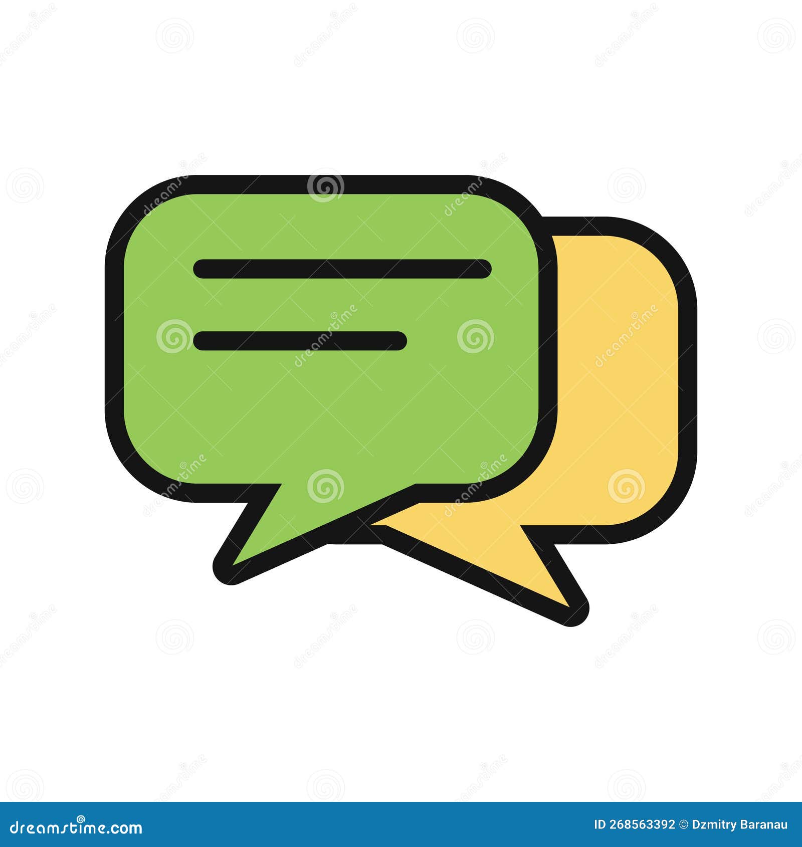 Conversation Line Icon Isolated on White Background. Black Flat Thin ...