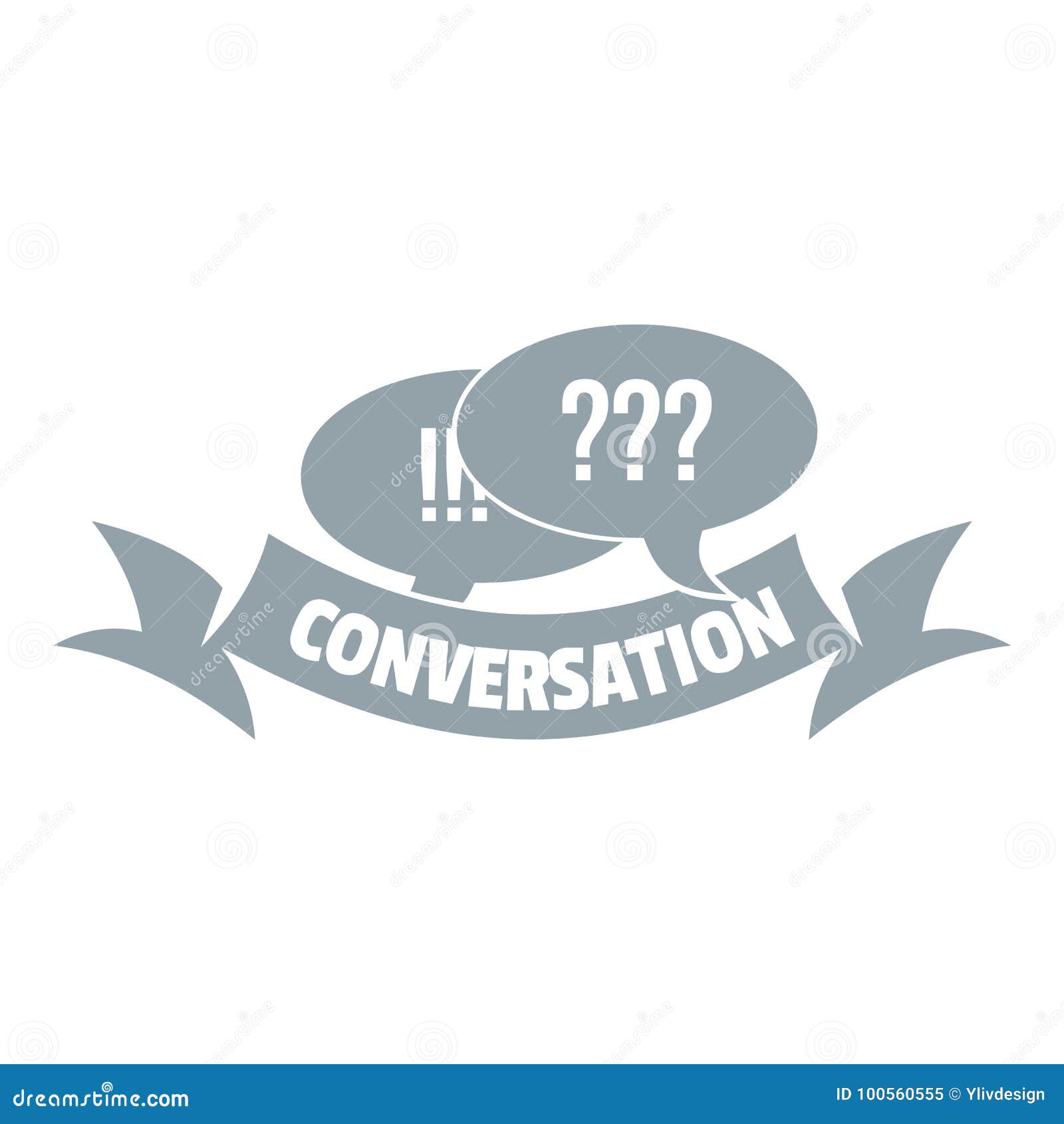 Conversation Logo, Simple Gray Style Stock Vector - Illustration of ...