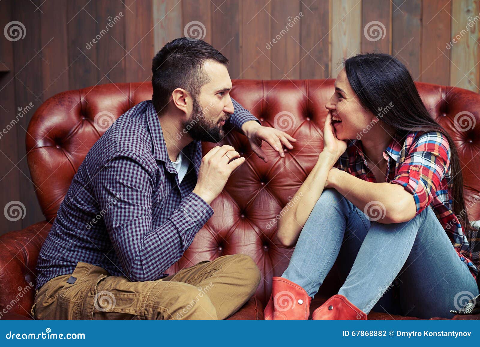 Conversation between a Man and a Woman Stock Photo - Image of caucasian ...