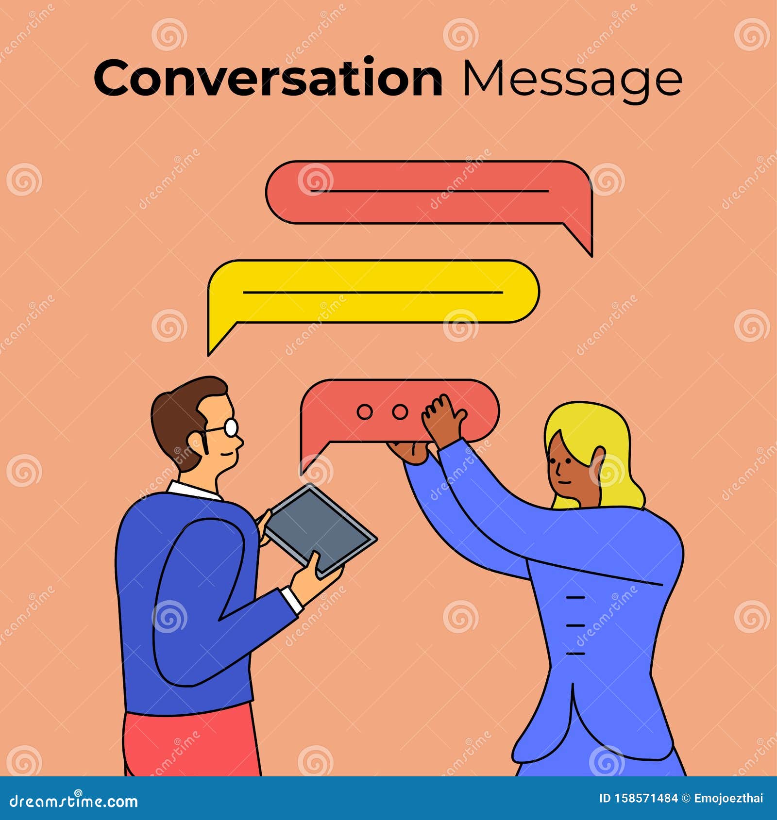 Conversation Message Shapes, Dialogue Speech Bubble Icons. Chatting ...