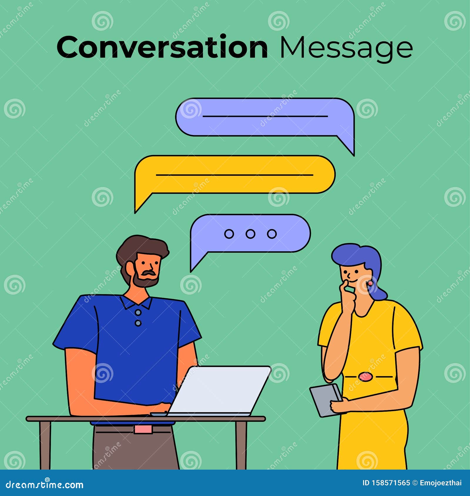 Conversation Message People Stock Vector - Illustration of speech ...