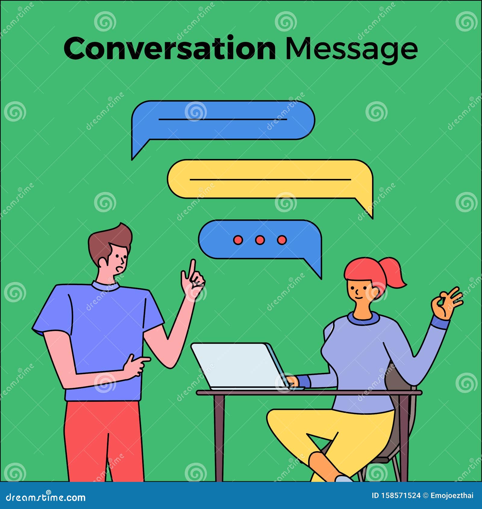 Conversation Message People Stock Vector - Illustration of character ...