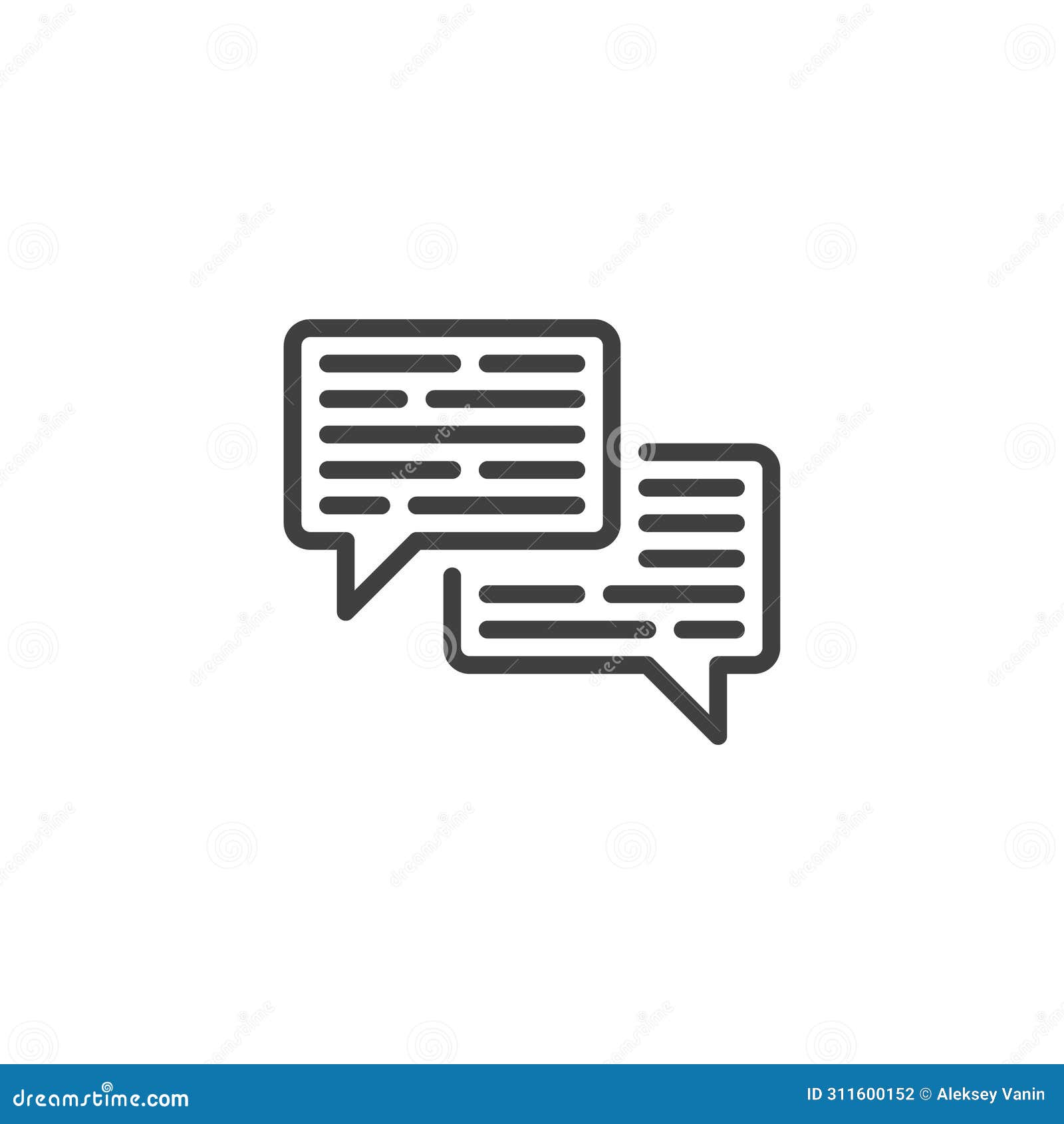 Conversation Messages Line Icon Stock Vector - Illustration of ...