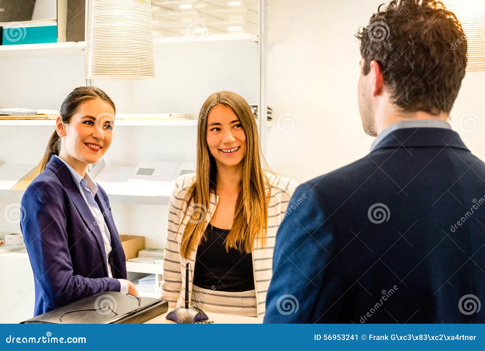 Conversation at the Office Reception Stock Image - Image of lobby ...