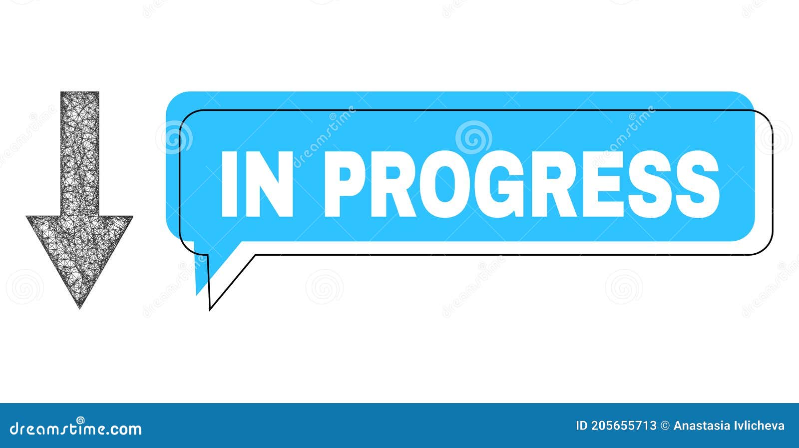 Shifted in Progress Chat Bubble and Linear Arrow Down Icon Stock Vector ...