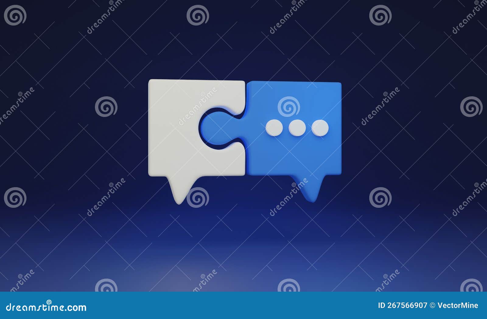 Conversation Puzzle, 3D Concept. Speech Bubbles Representing Dialogue ...