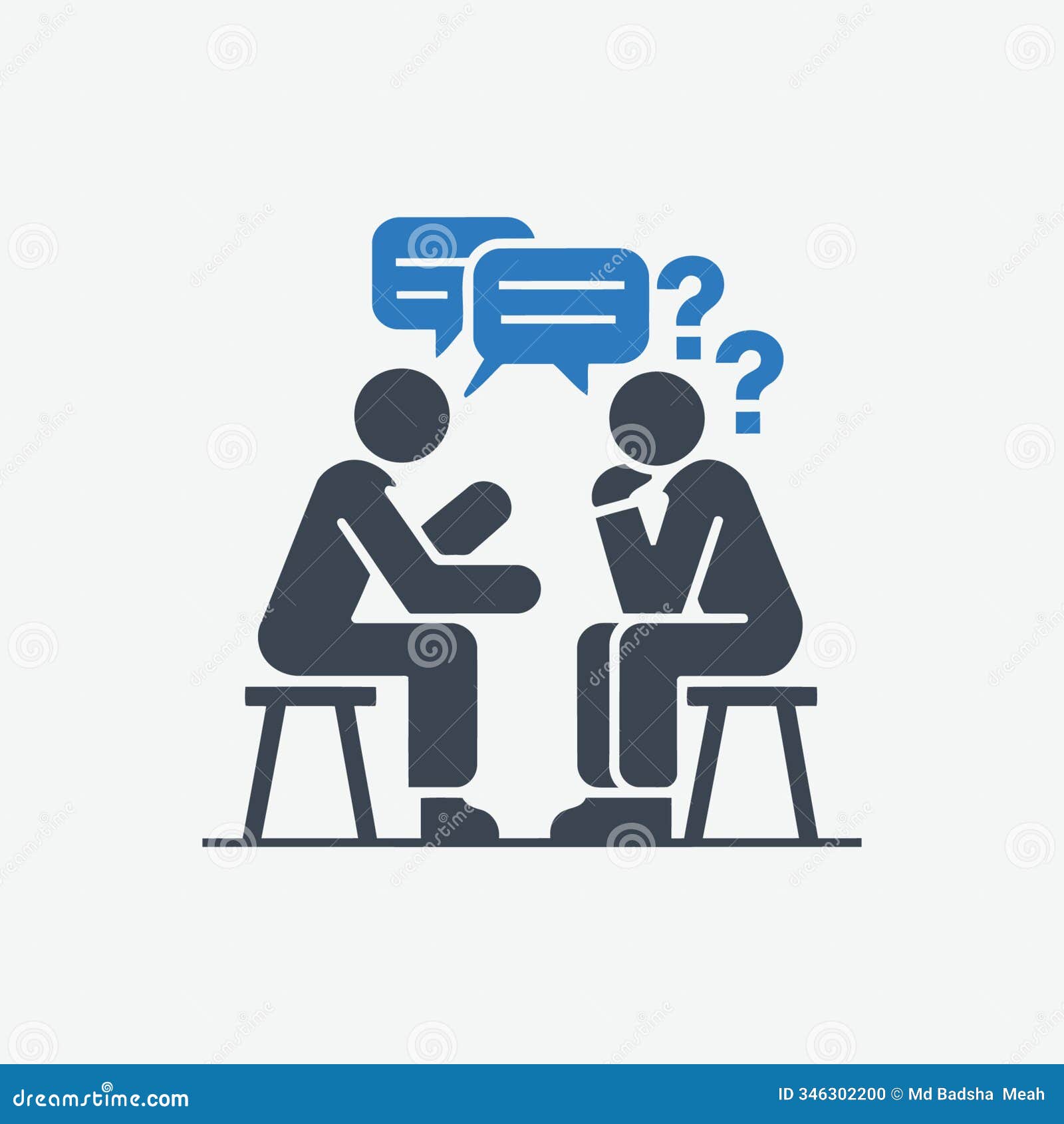 Conversation and Questioning Icon Stock Illustration - Illustration of ...