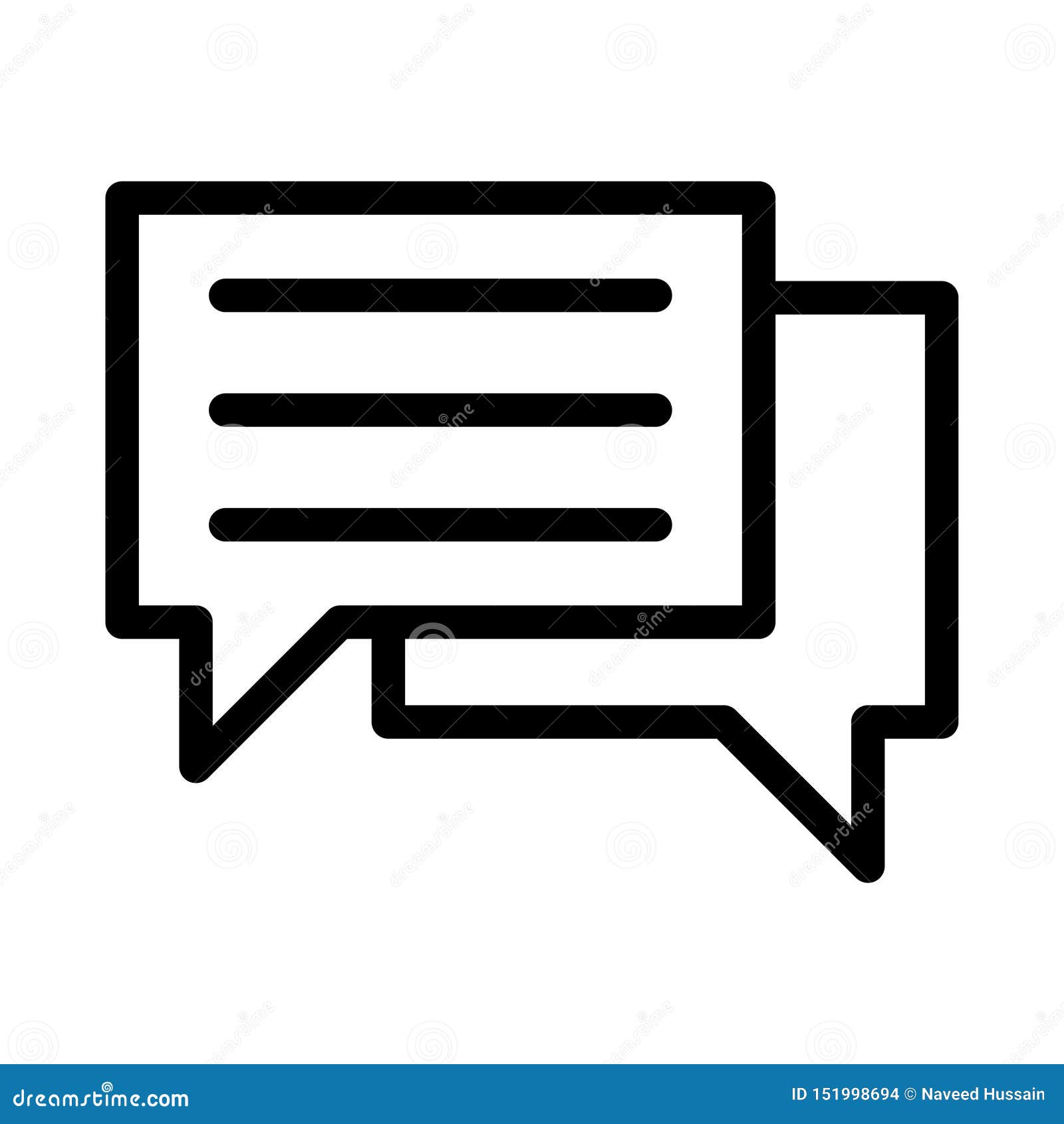 Conversation Thin Line Vector Icon Stock Illustration - Illustration of ...