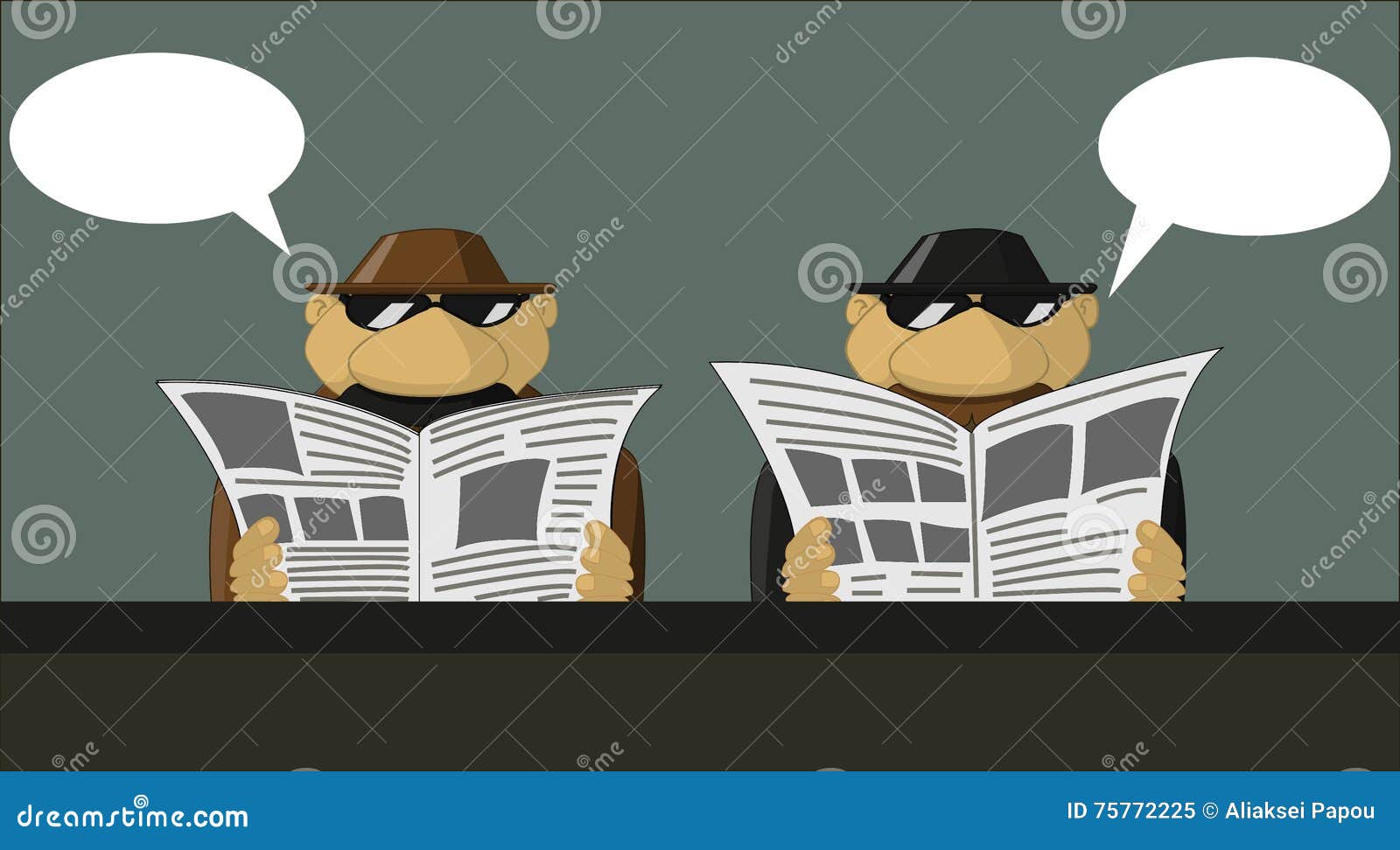 The Conversation of the Two Agents Stock Vector - Illustration of ...