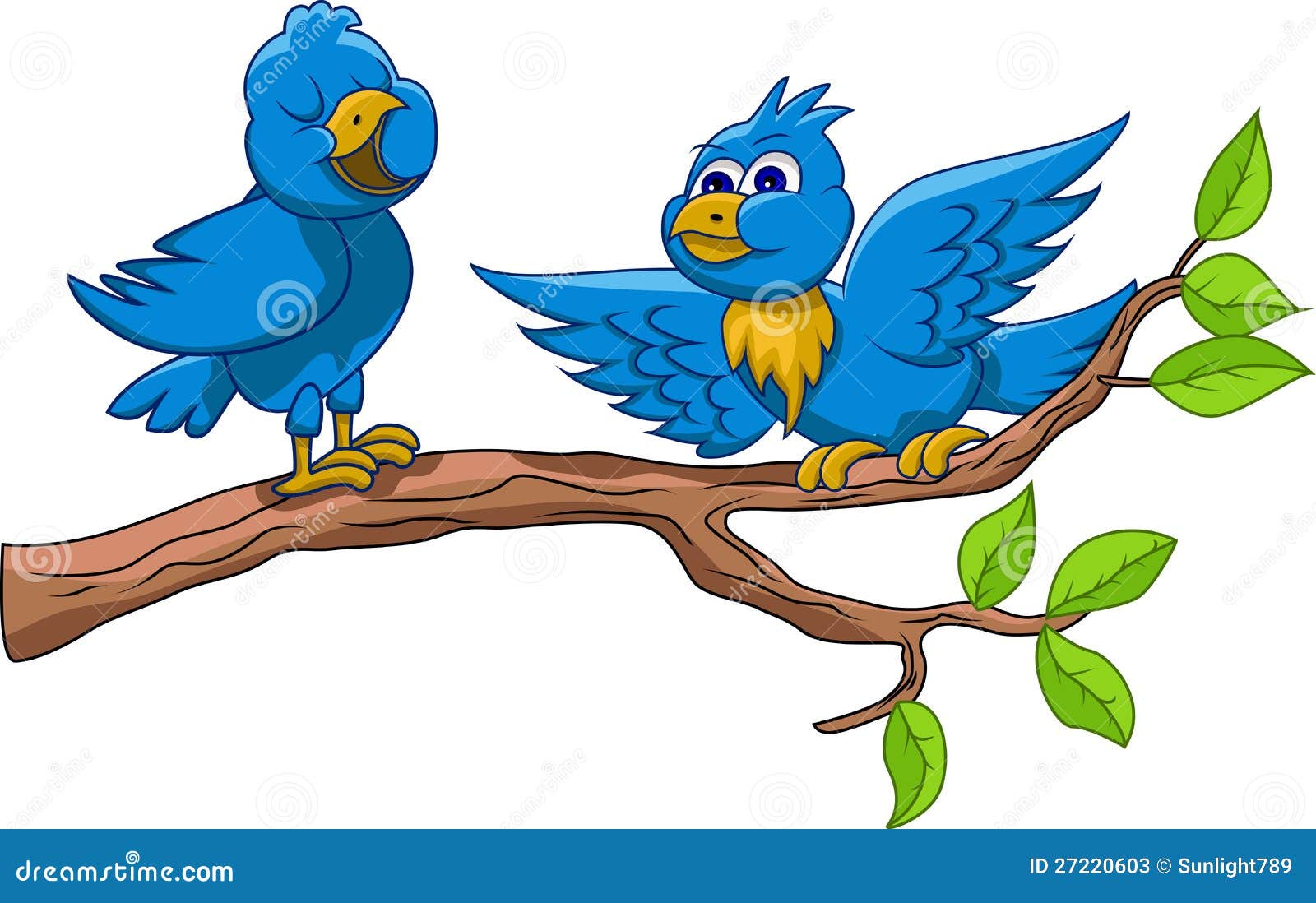 Conversation Two Blue Birds Stock Illustration - Illustration of care ...