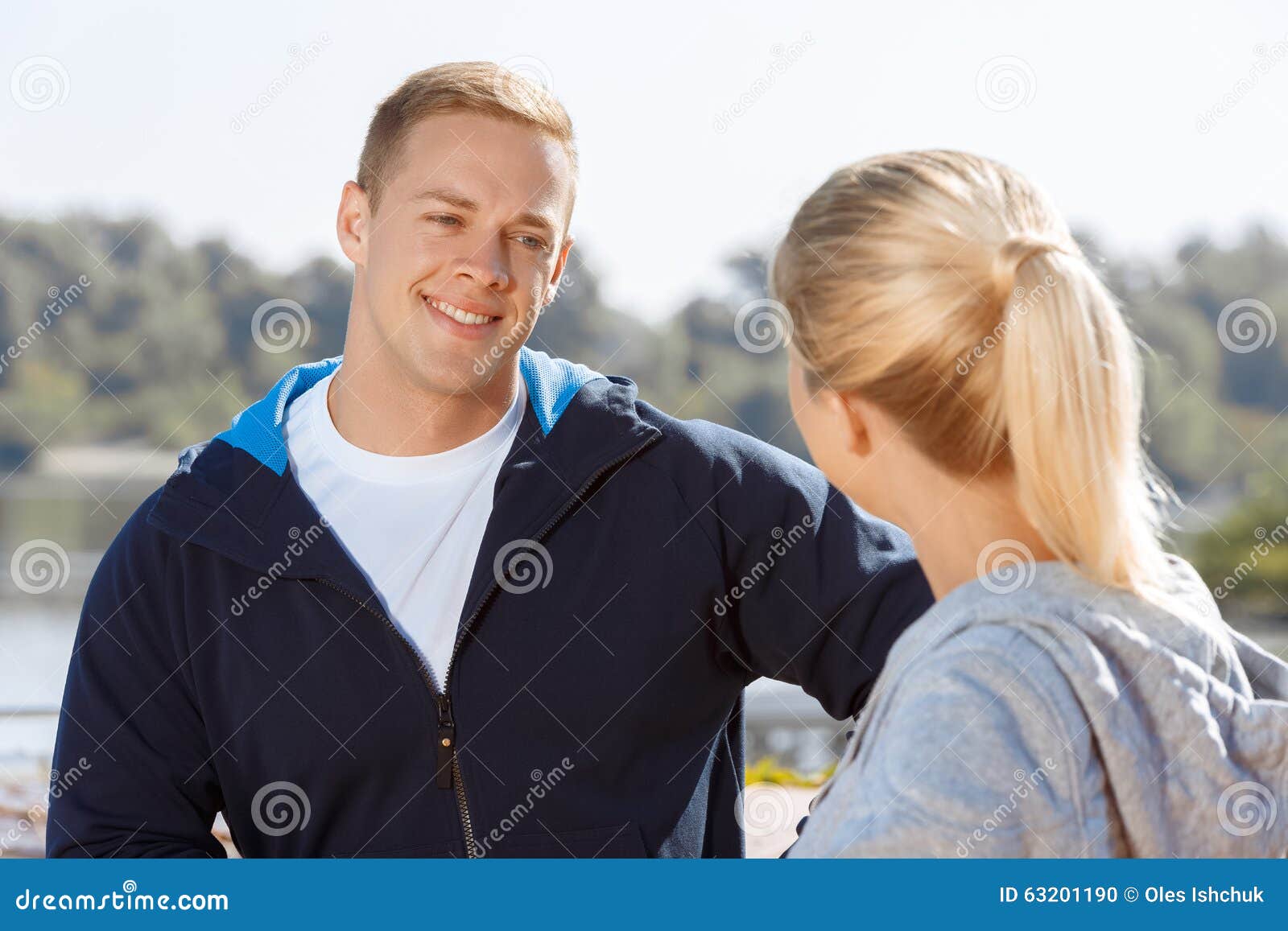 Conversation of Two Friends during Training Stock Photo - Image of ...