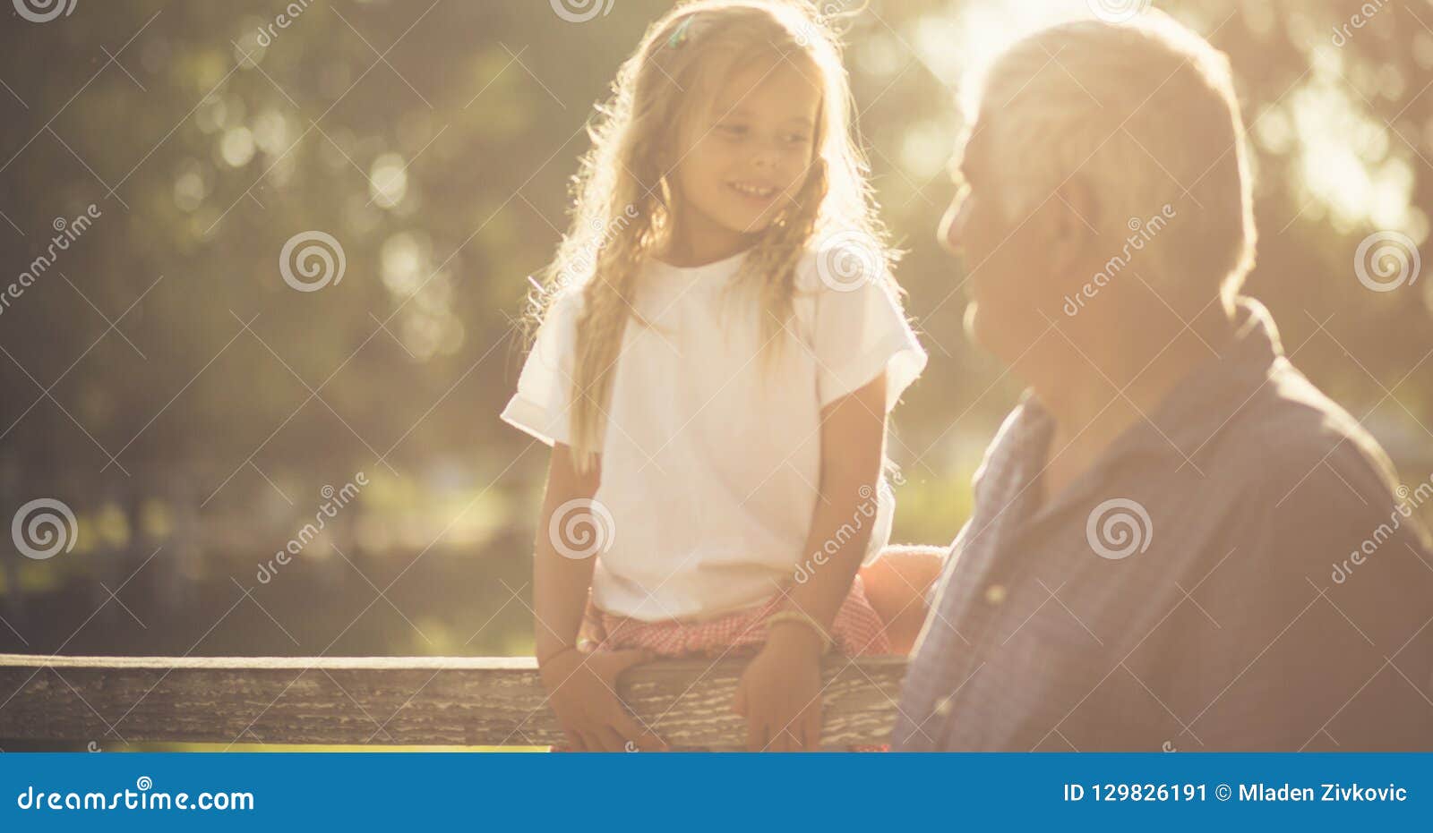 Conversation between Two Generations. Stock Image - Image of close ...