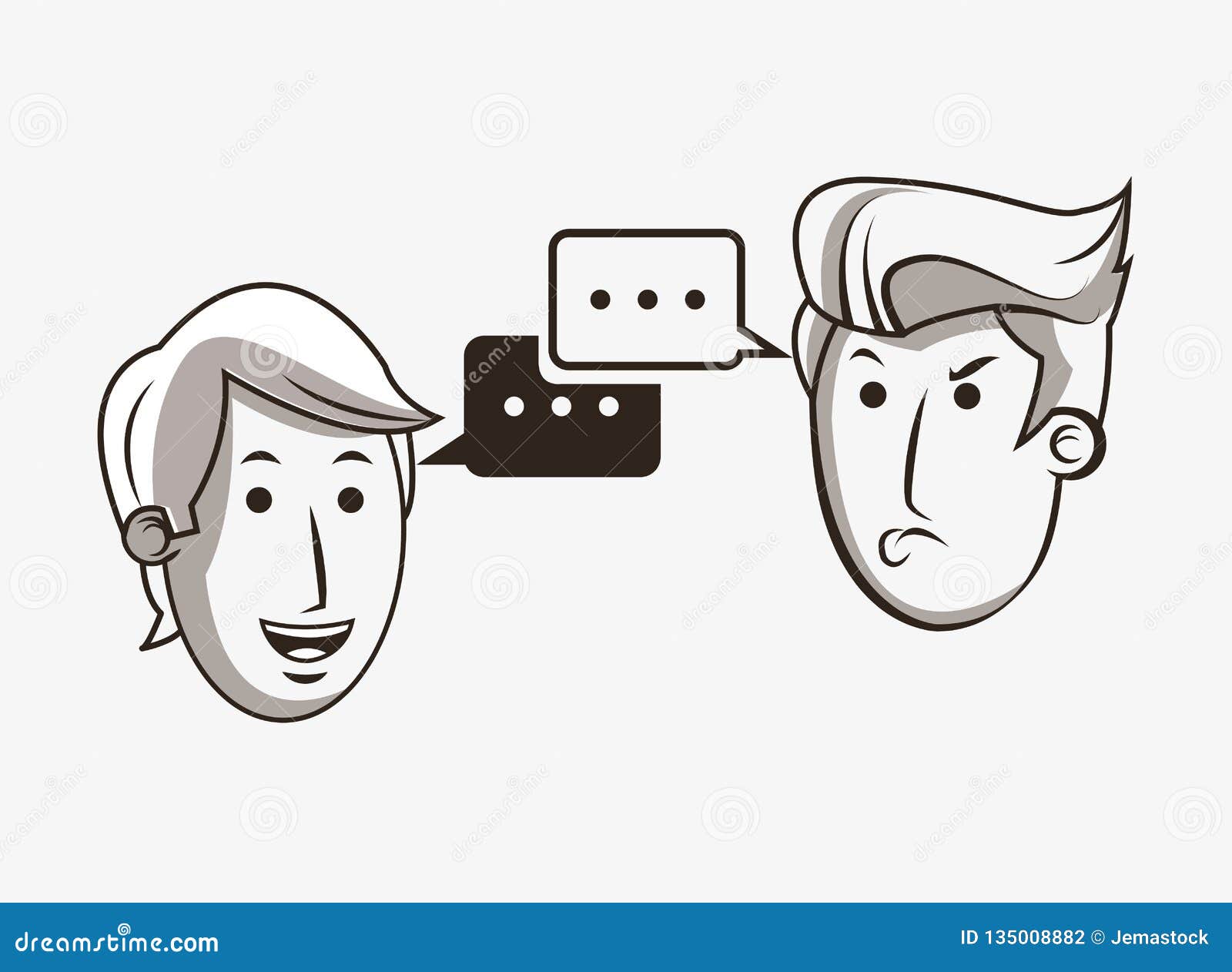Conversation between Two Men Image Stock Vector - Illustration of ...