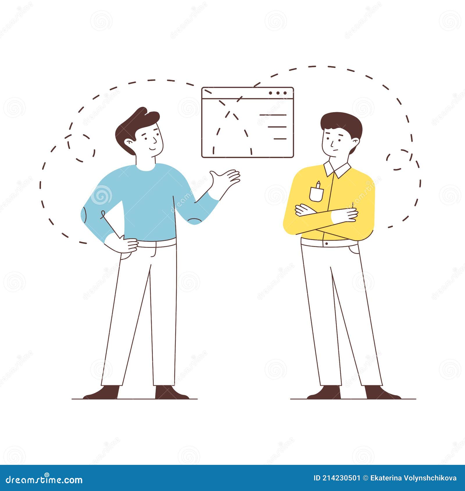 Conversation between Two Office People. Business Presentation Stock ...