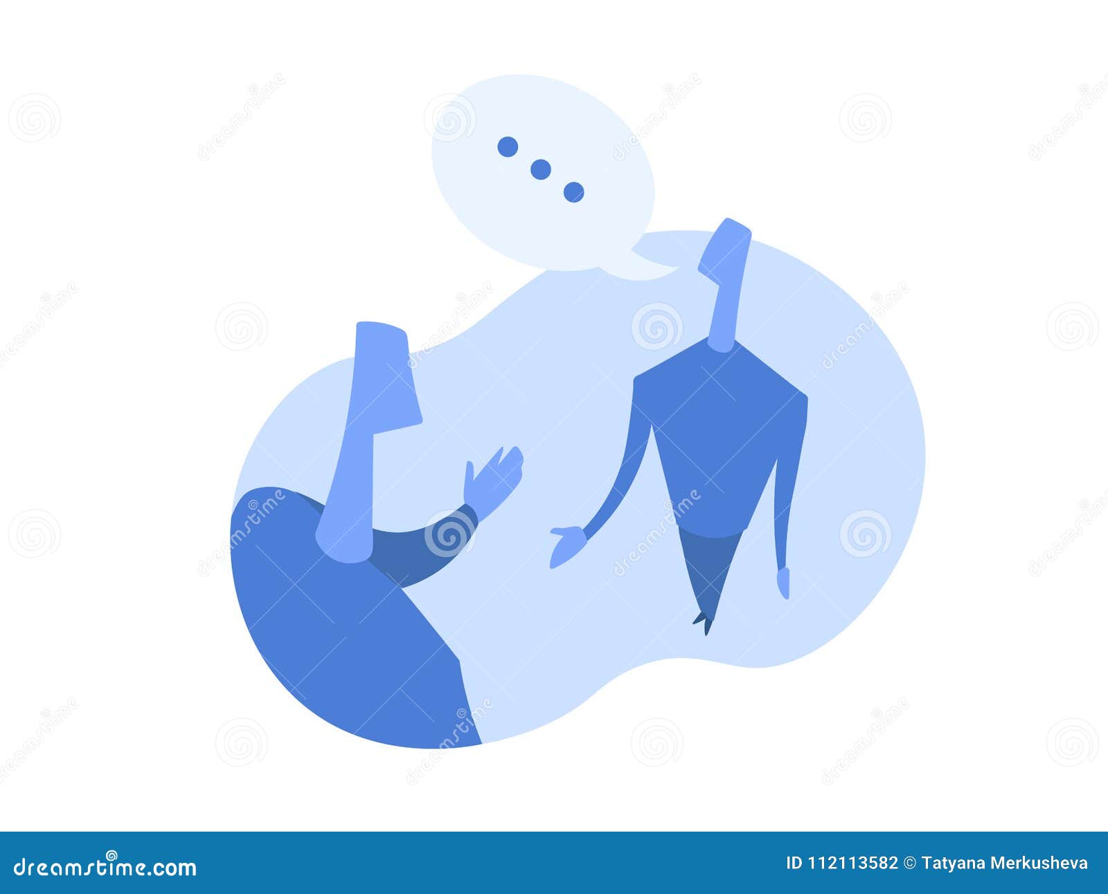Conversation between Two People. Vector Illustration, Isolated on White ...