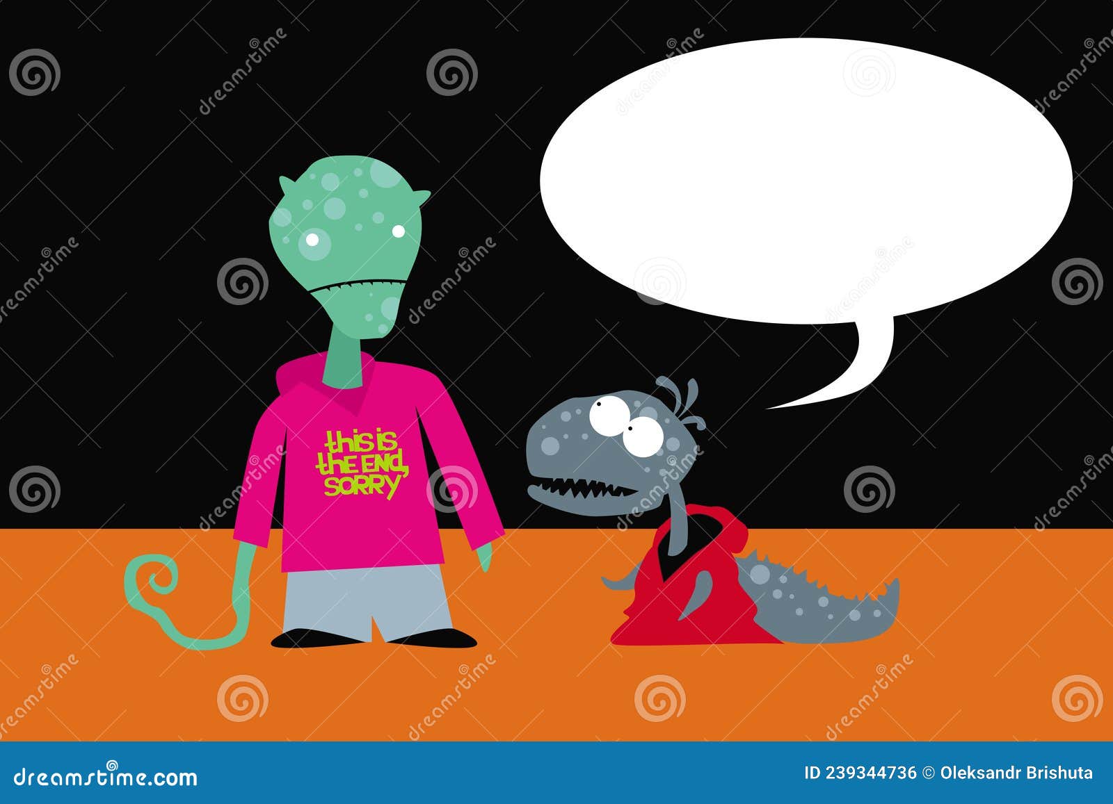 Conversation of Two Strange Monsters from an Unknown World. Stock ...