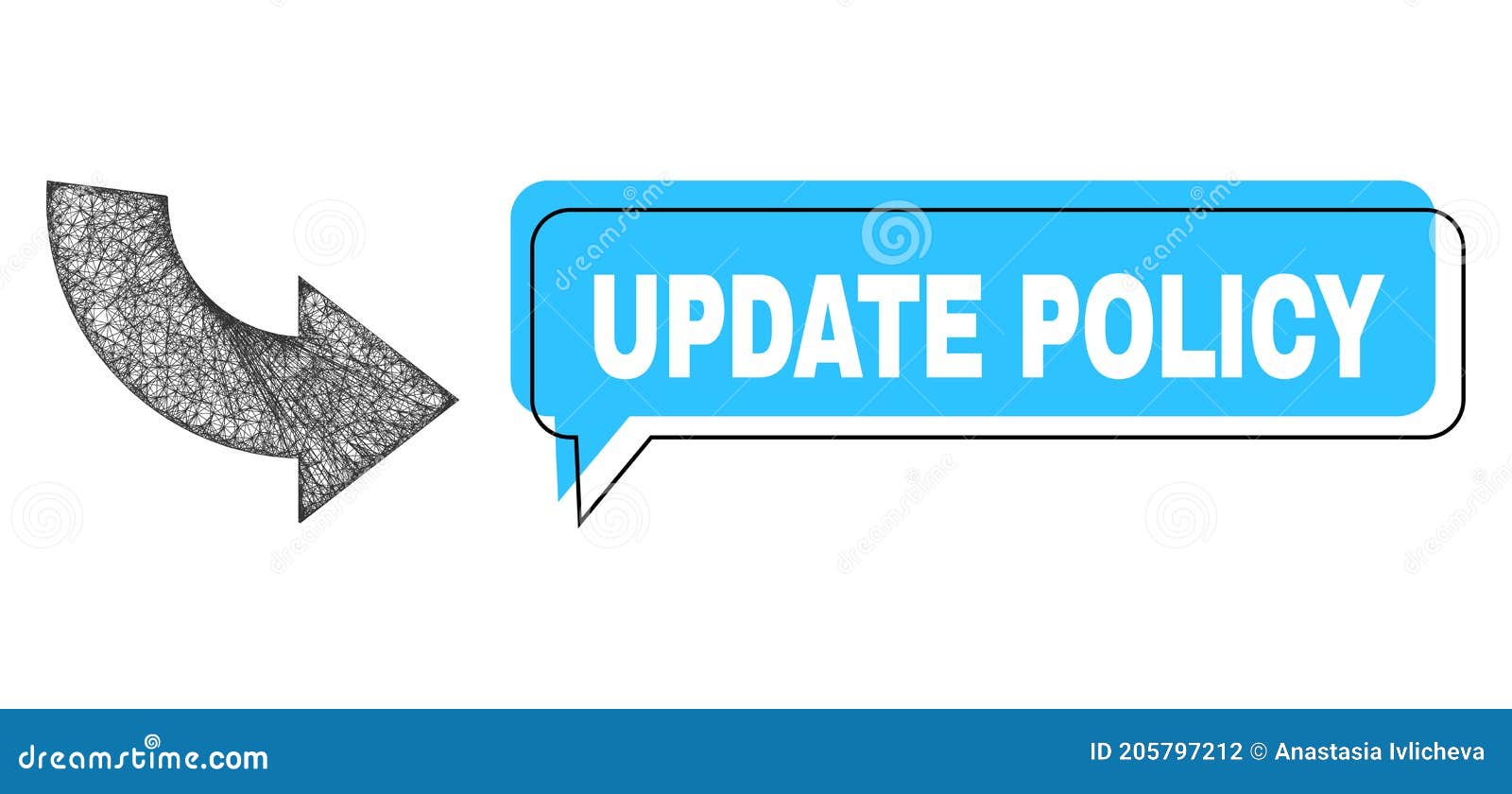 Shifted Update Policy Speech Frame and Net Rotate Ccw Icon Stock Vector ...