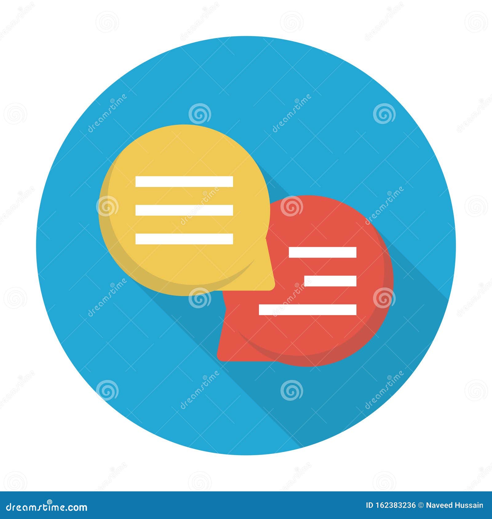 Conversation Vector Color Flat Icon Stock Illustration - Illustration ...