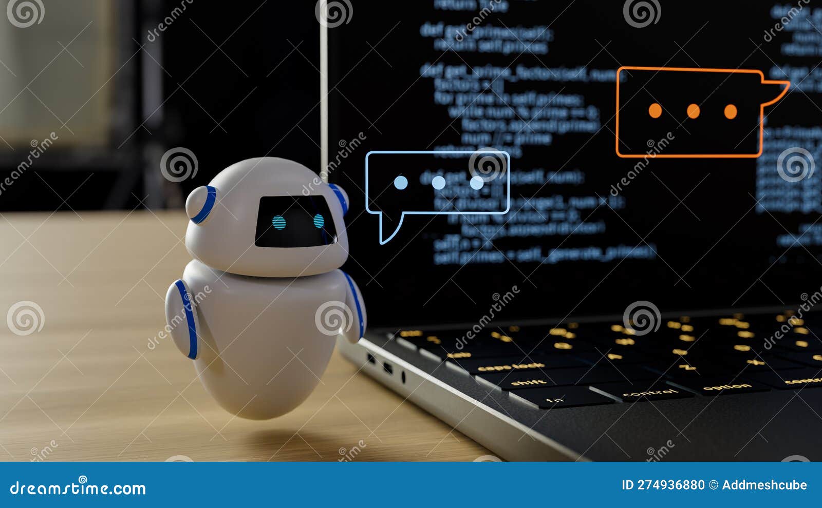 A Conversational AI Chatbot Responds To a User S Needs in Front of a ...