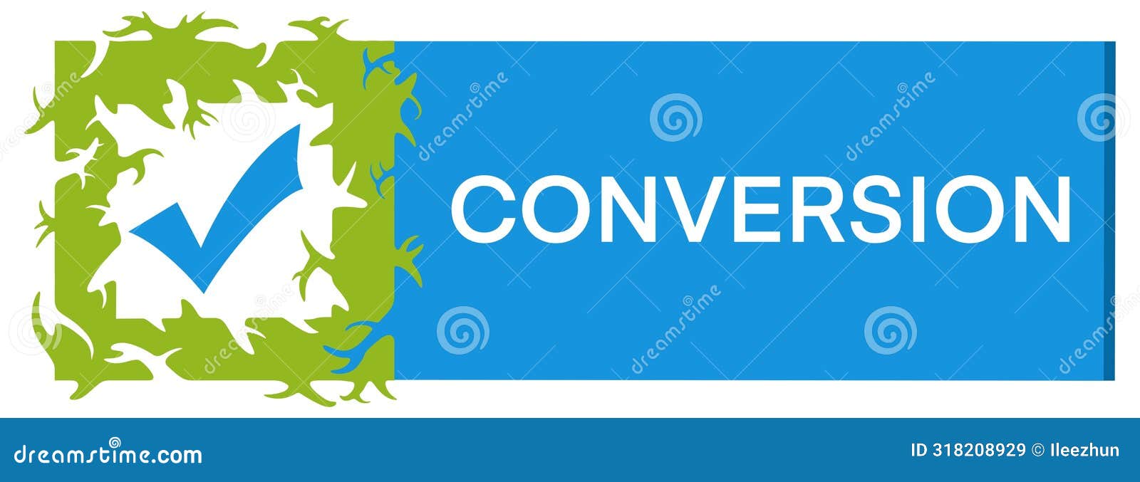 Conversion Green Blue Abstract Frame Tick Mark Horizontal Stock ...