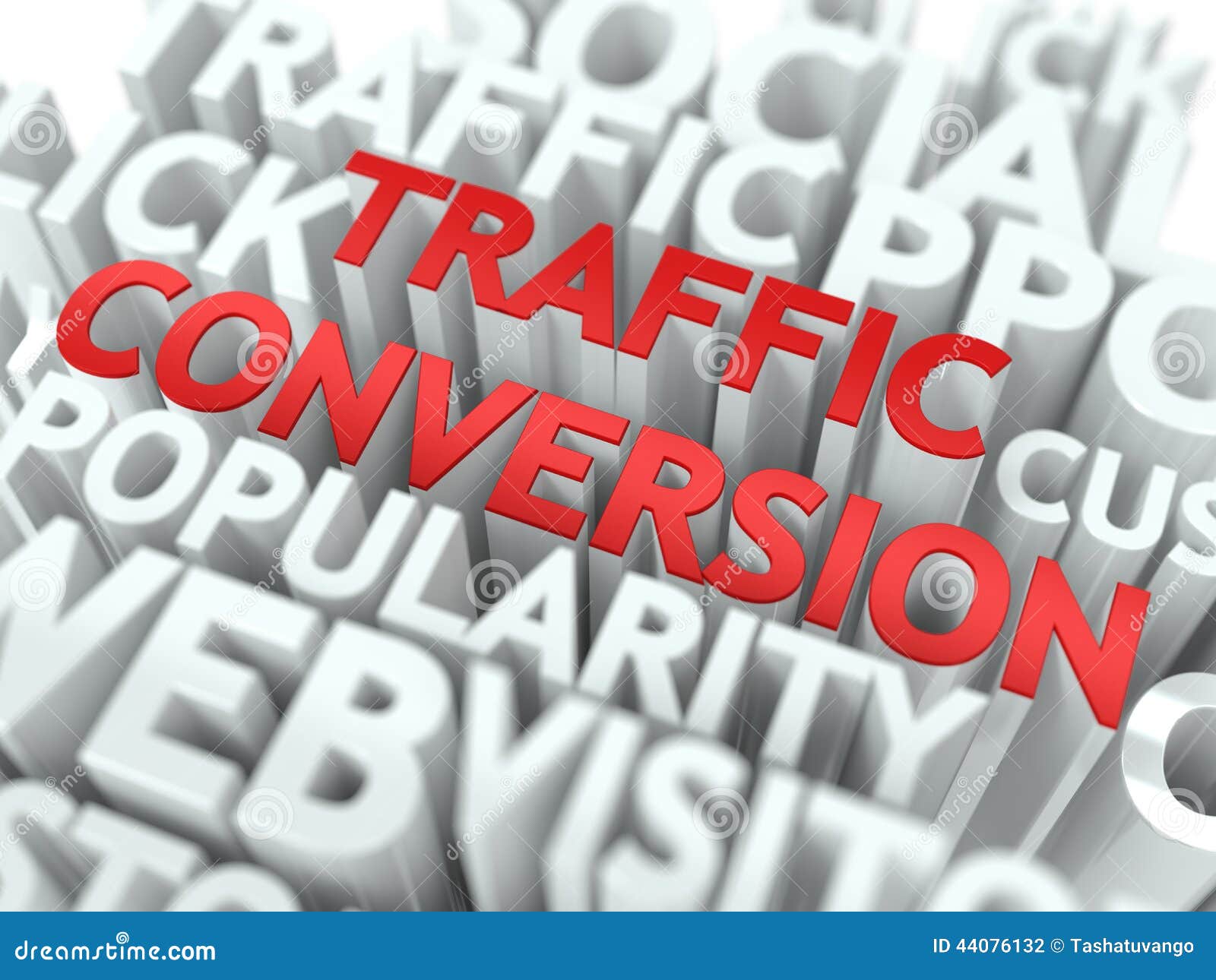 Conversion Du Trafic - Concept Rouge De Wordcloud Illustration Stock ...