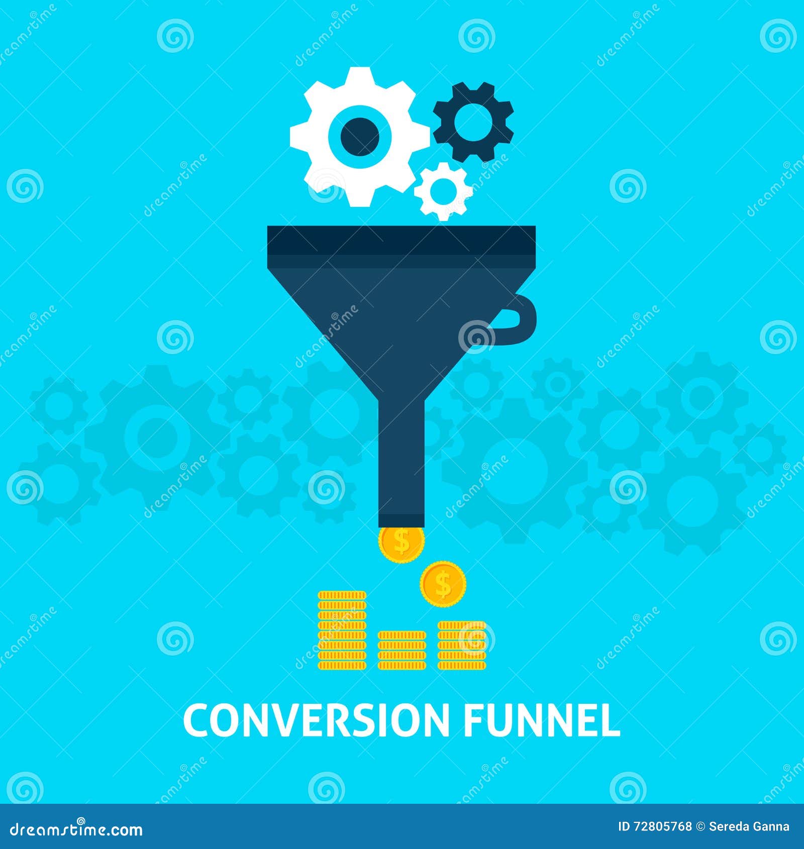 Conversion Funnel Flat Concept Stock Vector - Illustration of creative ...