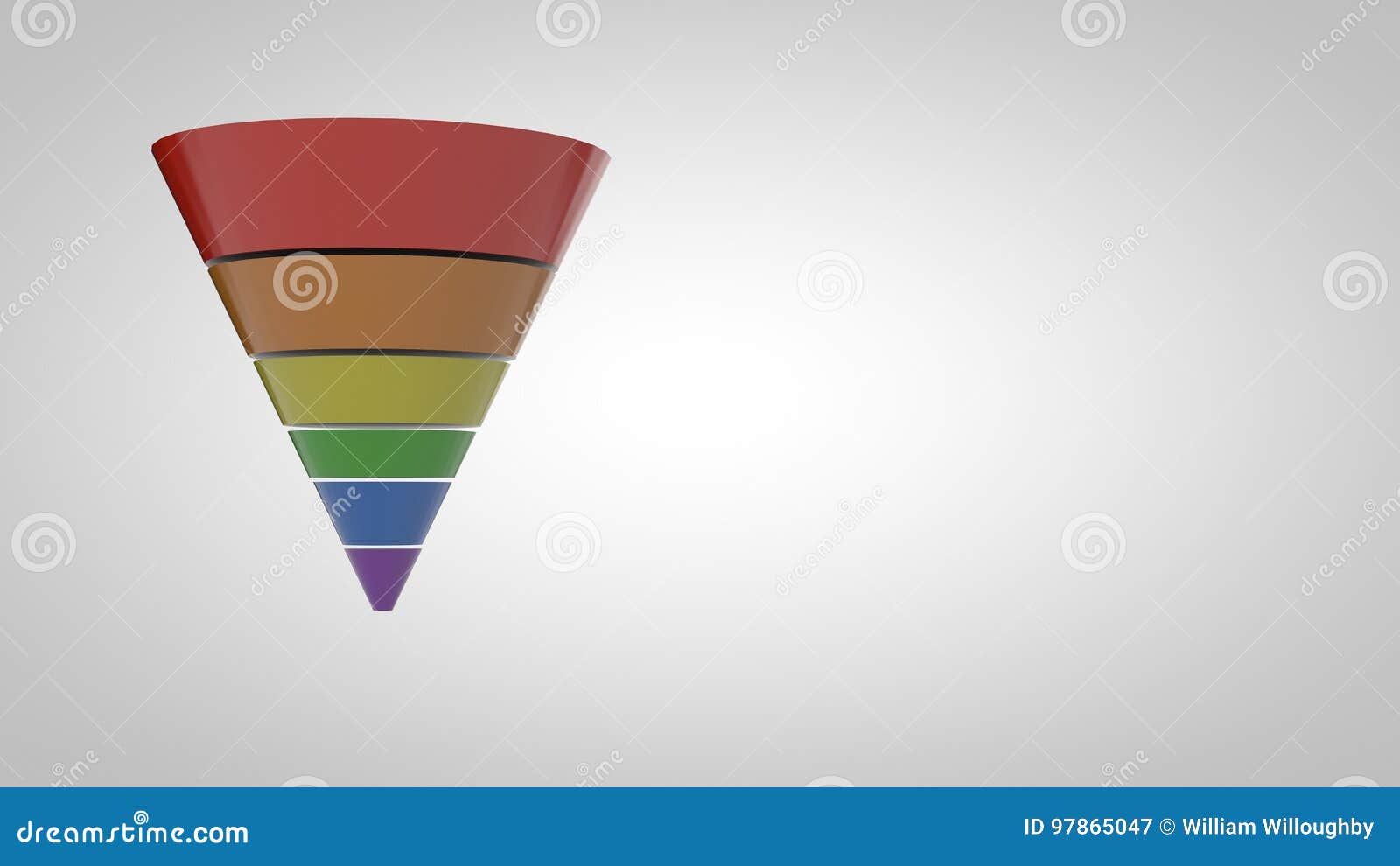 Conversion Funnel Marketing-6 Steps-Colorful Glossy-Plain Stock ...