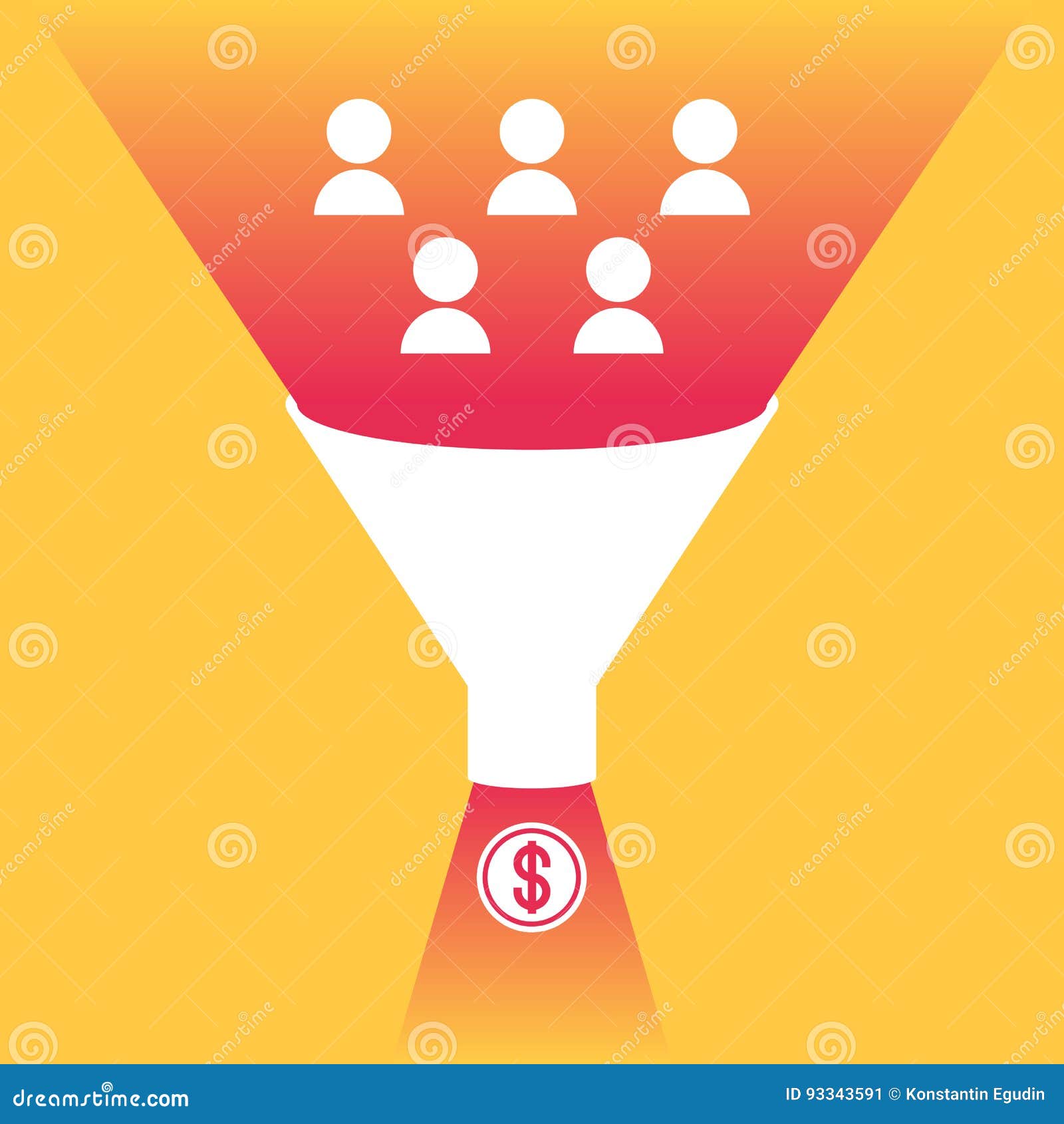 Conversion funnel symbol stock vector. Illustration of icon - 93343591