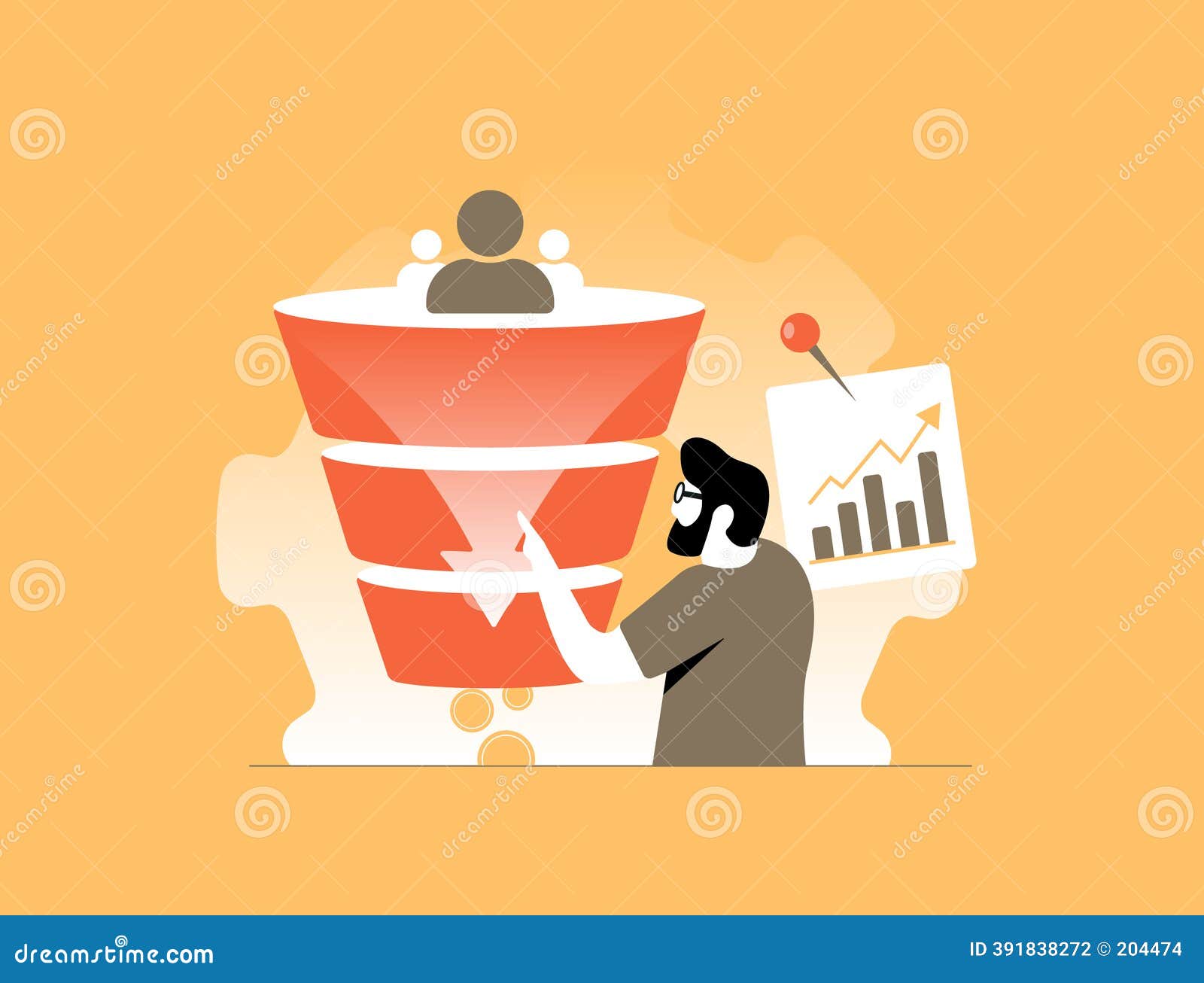 Conversion Funnel Infographic Diagram With Icon Vector For Presentation Template Has Awareness ...