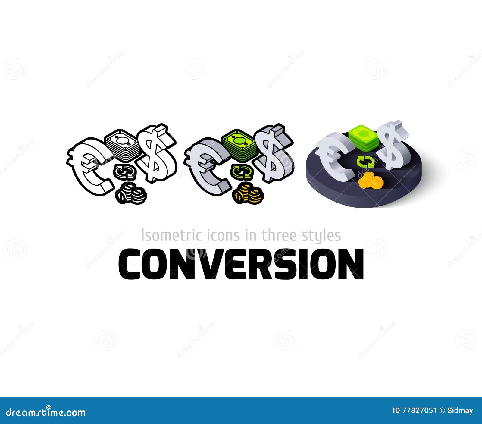 Conversion Icon In Different Style Cartoon Vector | CartoonDealer.com ...