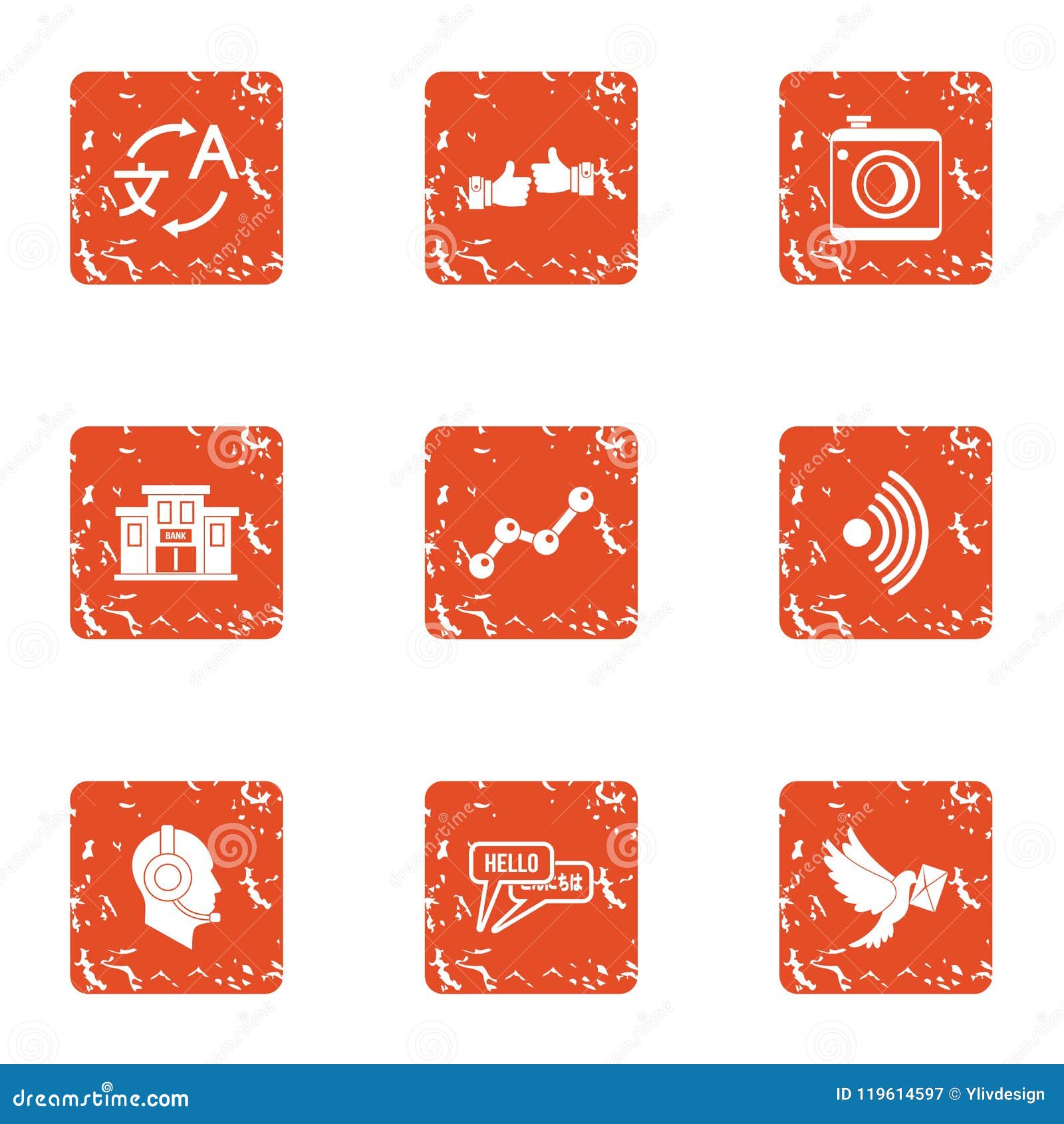 Conversion Icons Set, Grunge Style Stock Vector - Illustration of info ...