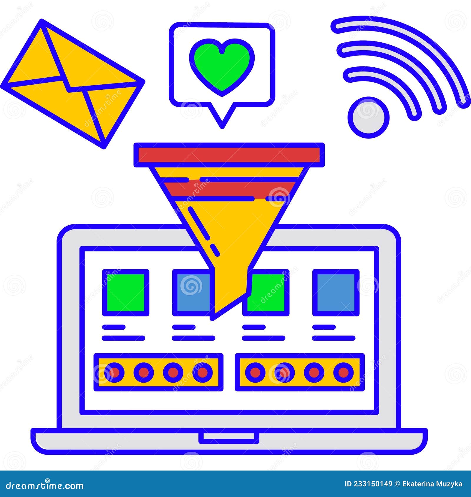 Conversion Lead Funnel Vector Icon on White Stock Vector - Illustration ...