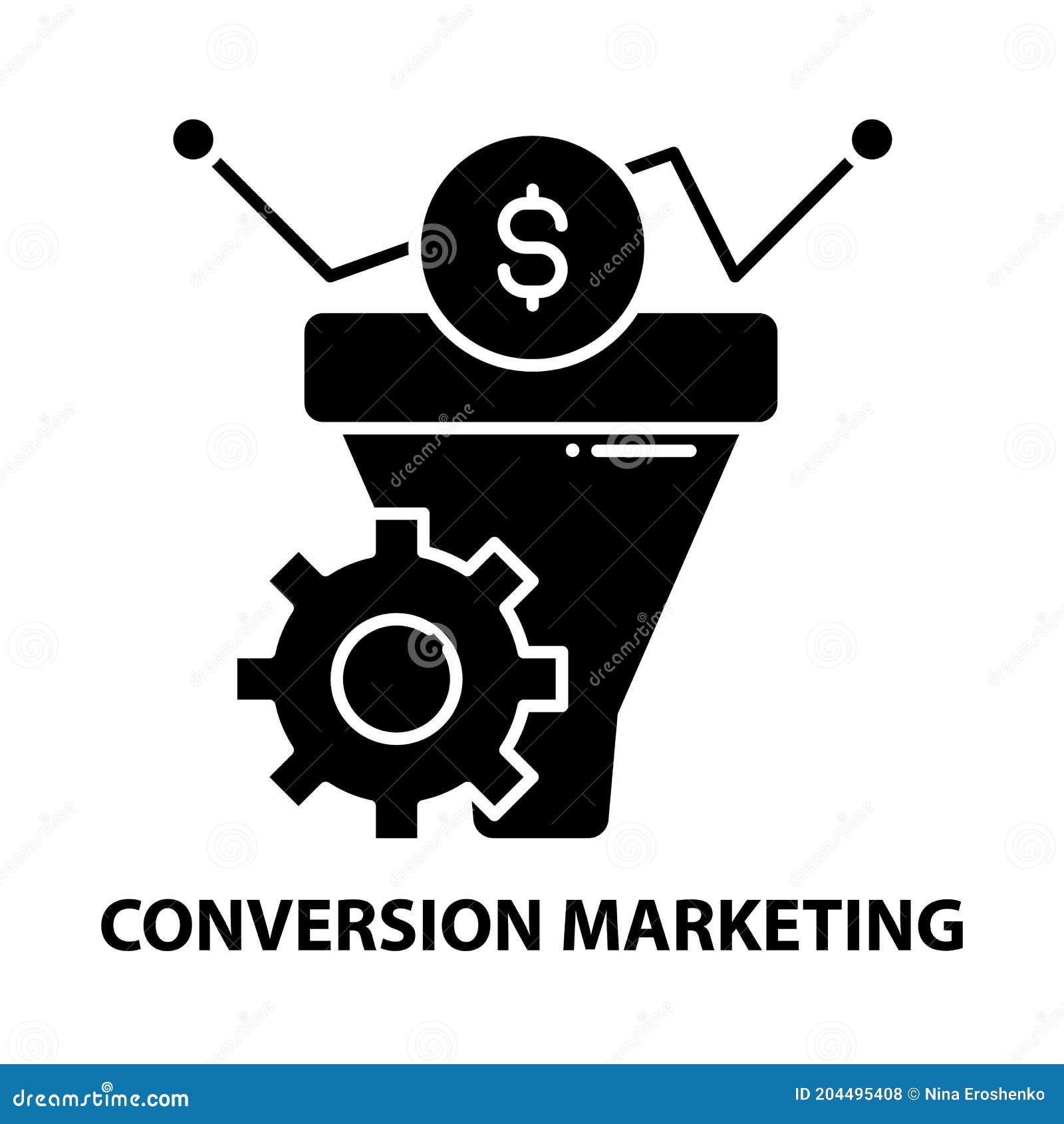 Conversion Marketing Icon, Black Vector Sign with Editable Strokes ...