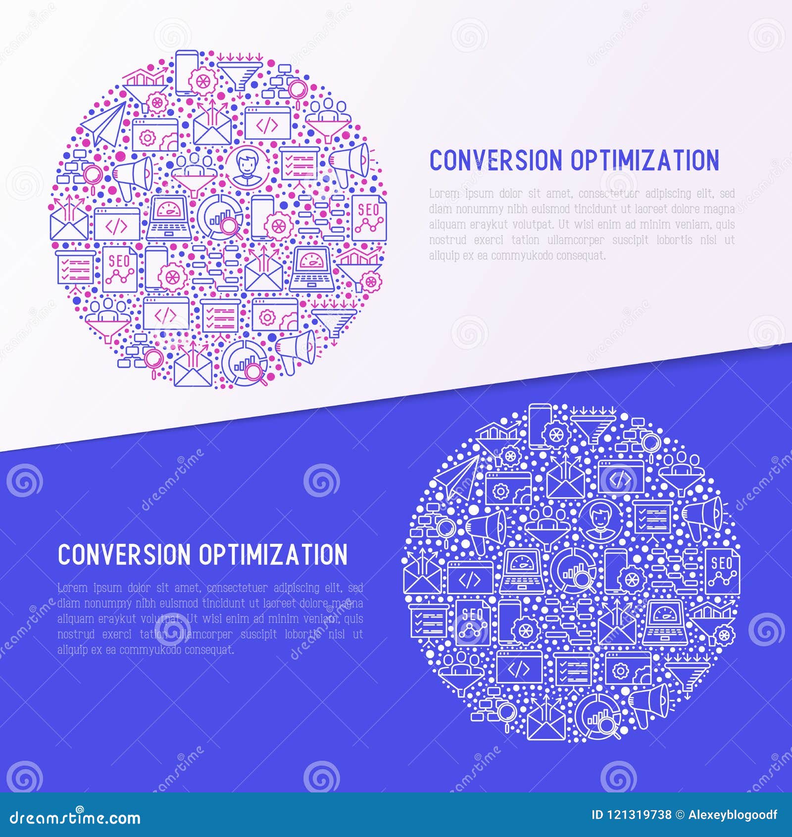 Conversion Optimization Concept in Circle Stock Vector - Illustration of customer, modern: 121319738