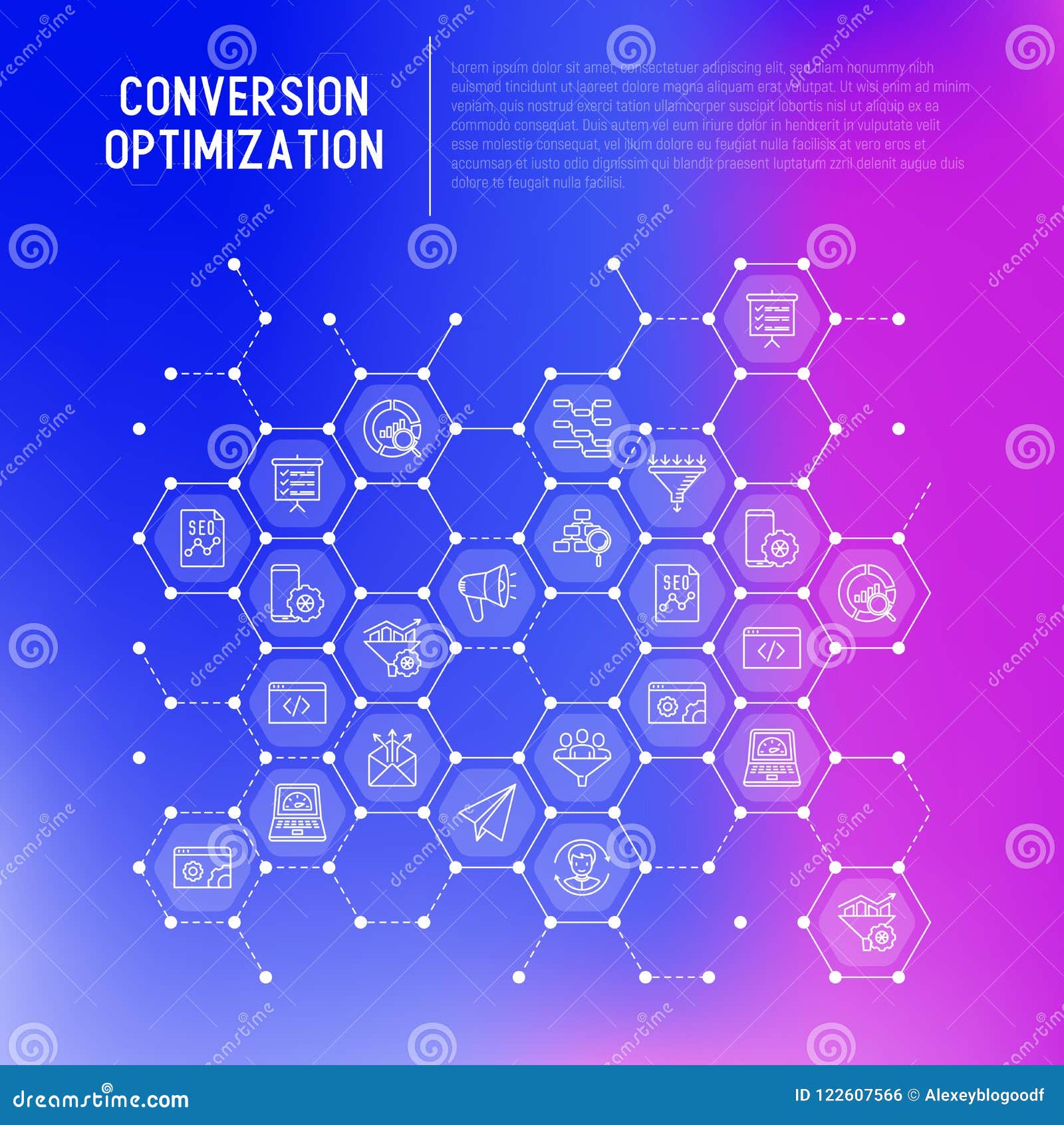 Conversion Optimization Concept in Honeycombs Stock Vector - Illustration of rate, promotion ...