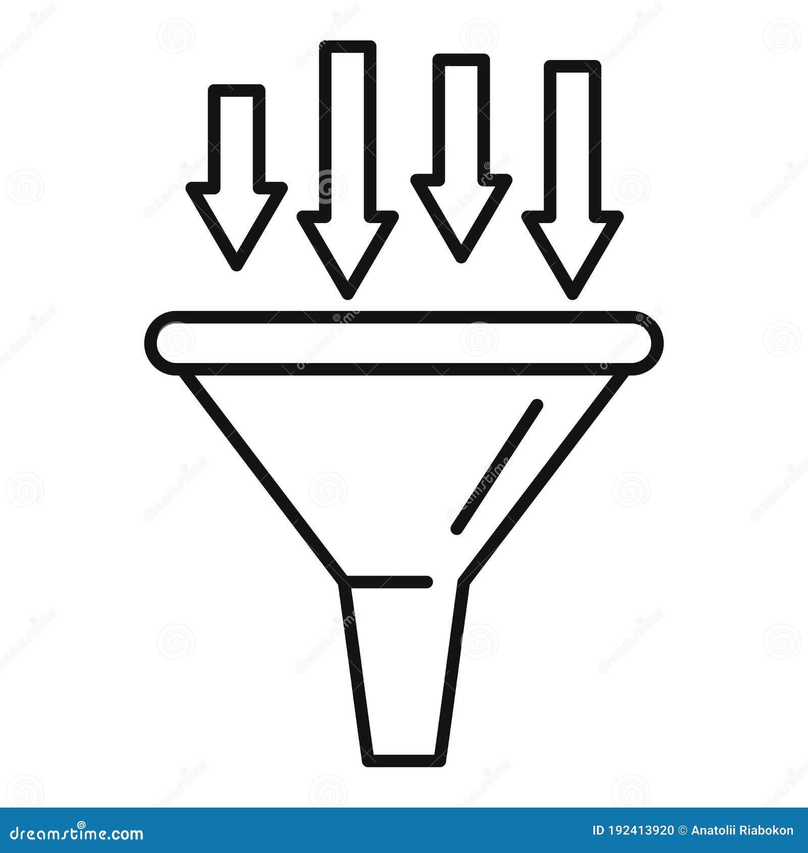 Conversion Rate Funnel Icon, Outline Style Stock Vector - Illustration ...