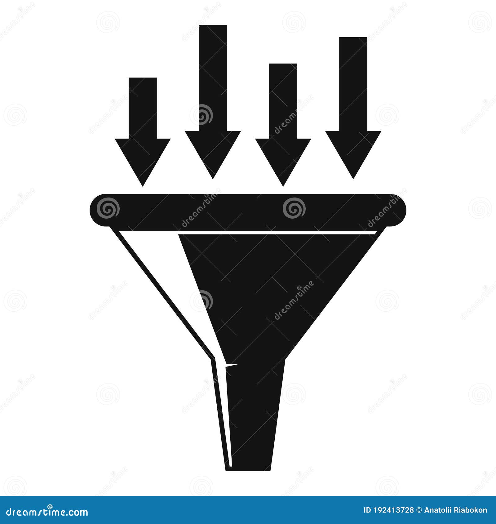 Conversion Rate Funnel Icon, Simple Style Stock Vector - Illustration ...
