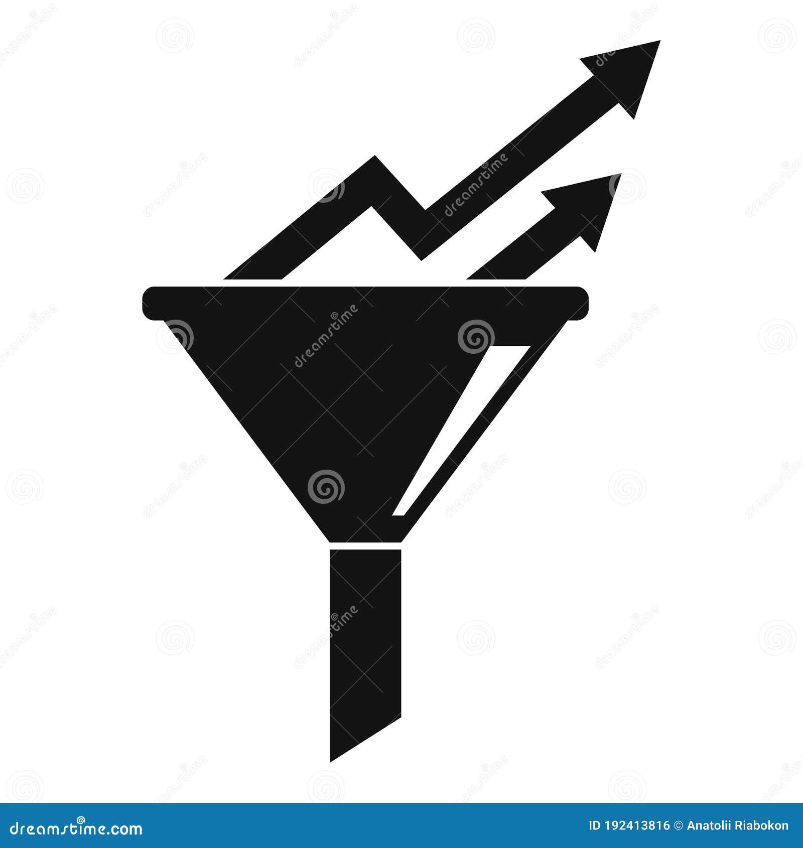 Conversion Rate Graph Funnel Icon, Simple Style Stock Vector ...