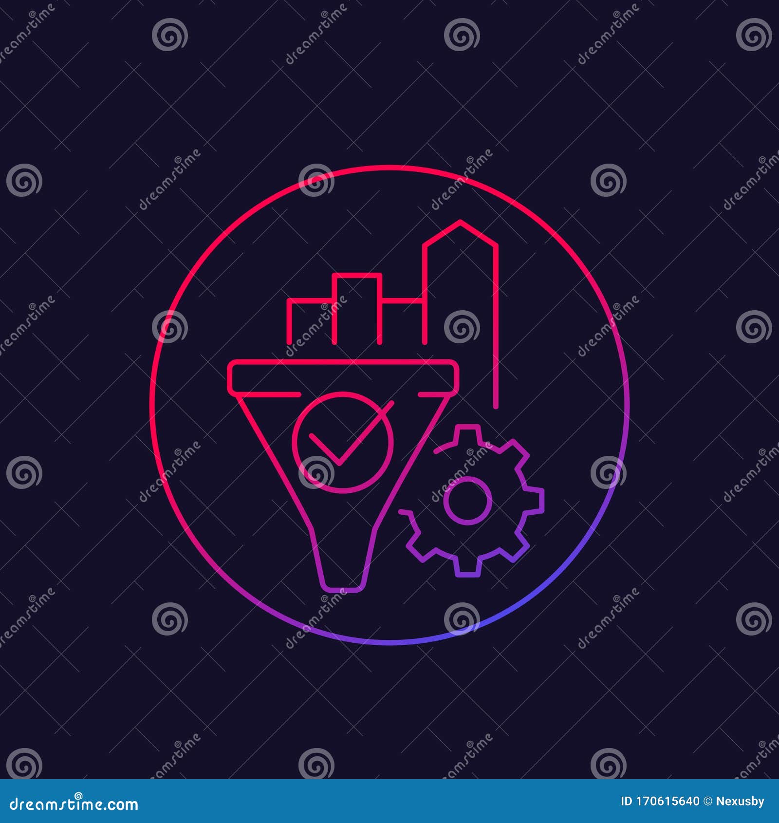 Conversion Rate Growth, Linear Icon Stock Vector - Illustration of optimize, customer: 170615640