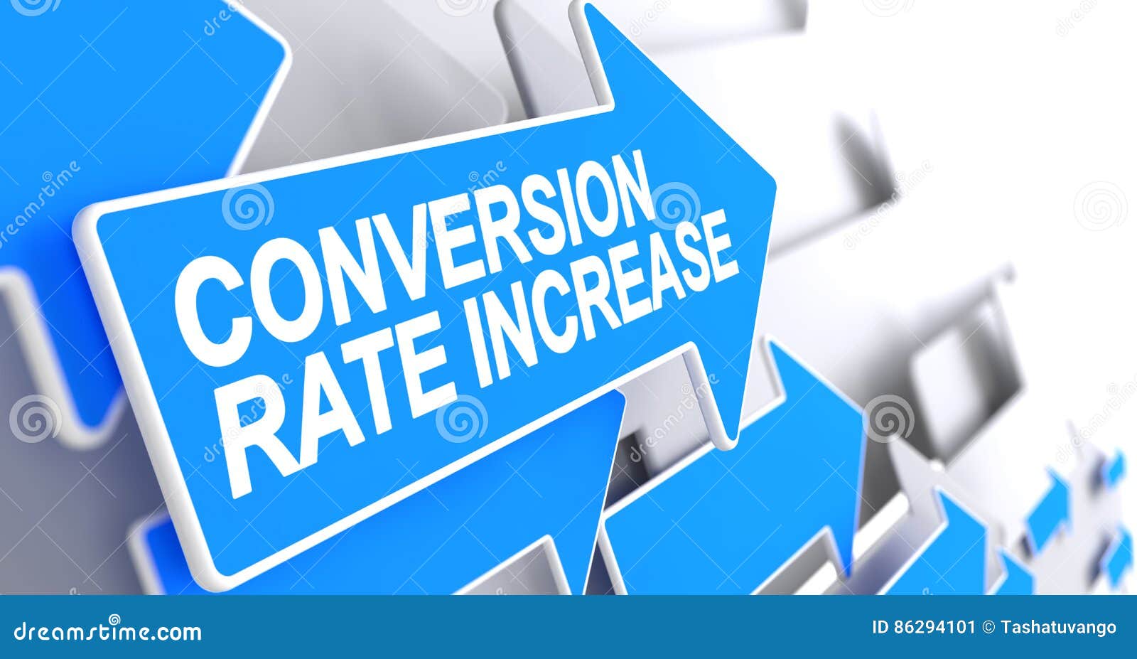Conversion Rate Increase - Label on Blue Pointer. 3D. Stock ...