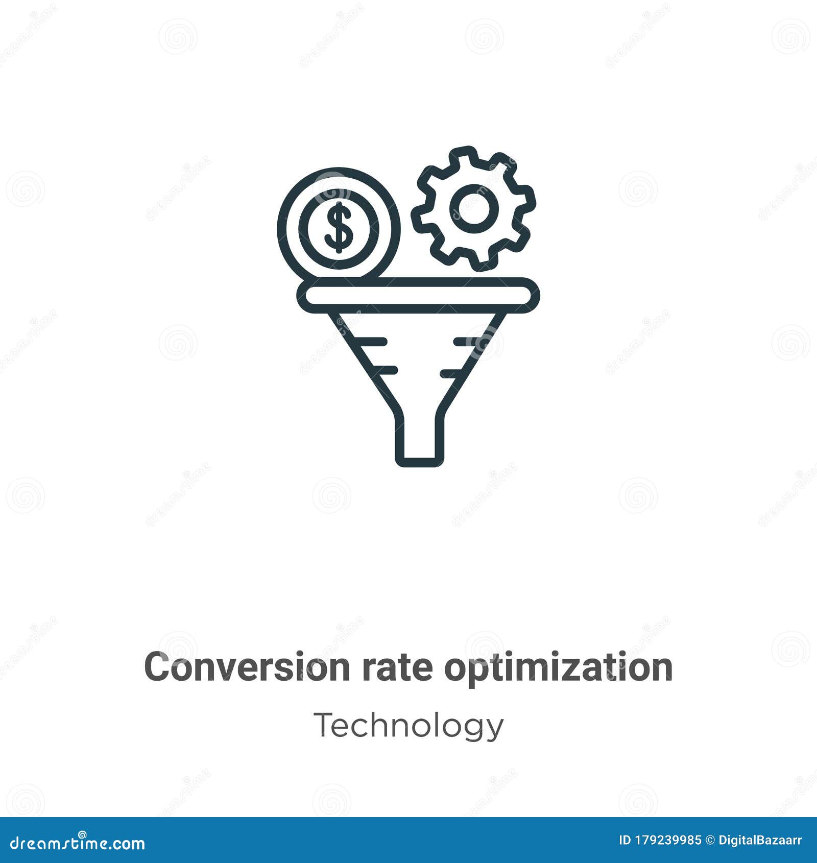 Conversion Rate Optimization Outline Vector Icon. Thin Line Black ...