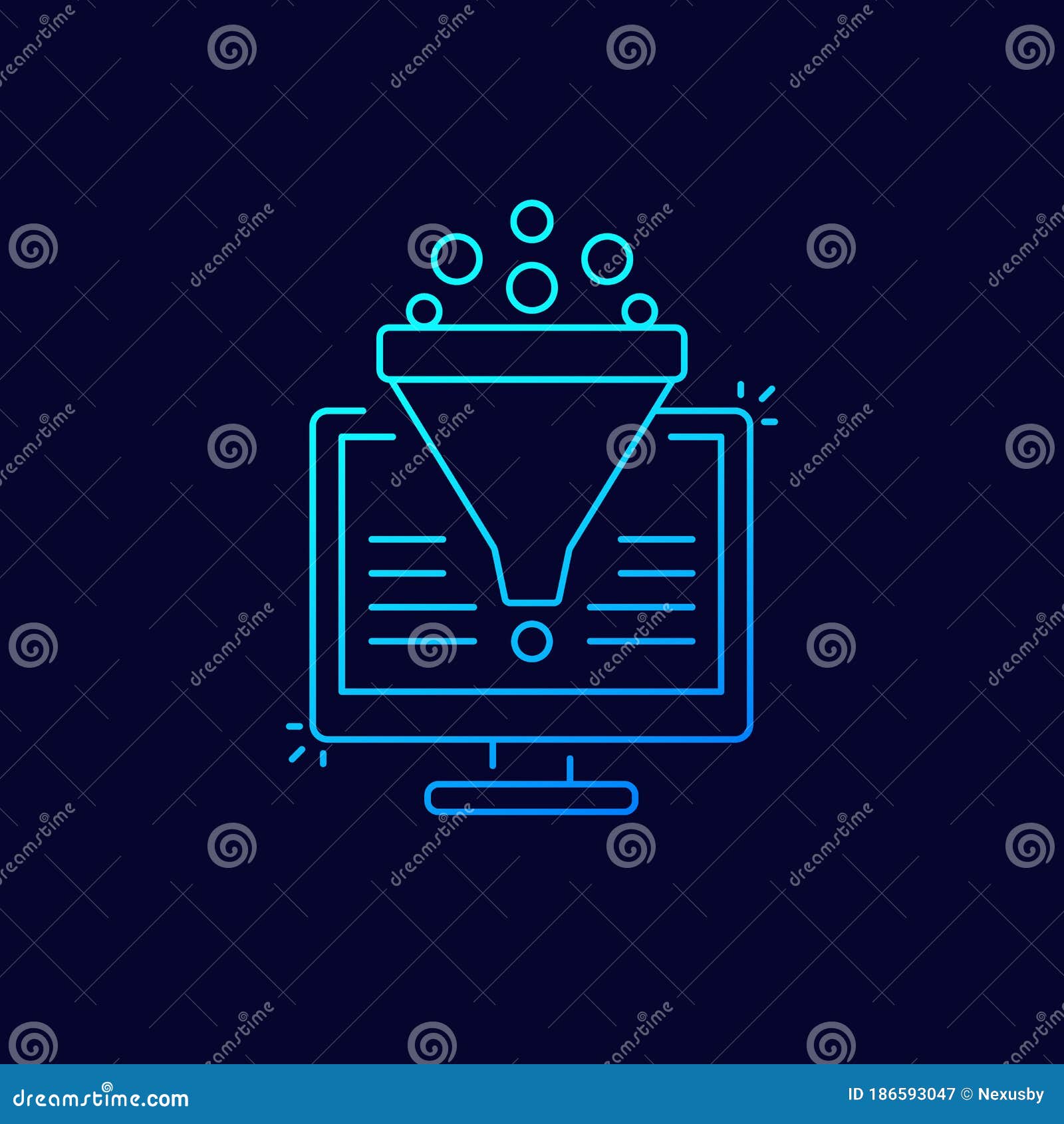 Conversion Rate Optimization, Sales Funnel Icon Stock Illustration ...