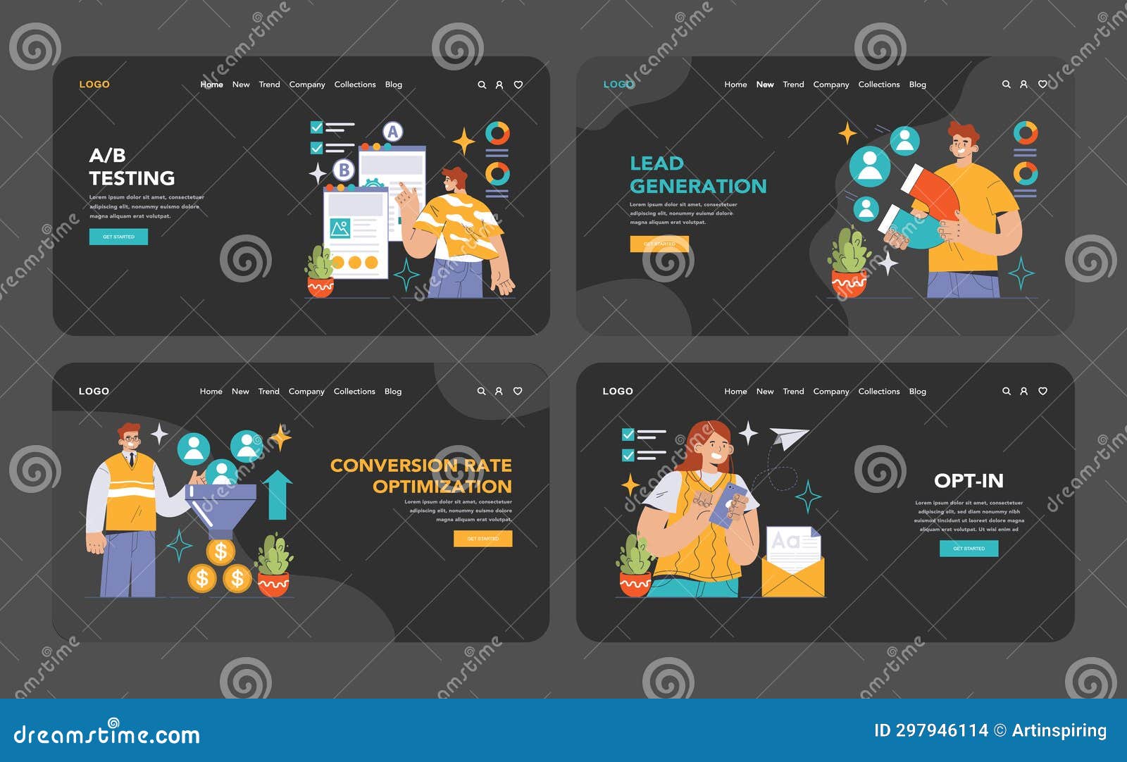 Conversion Rate Optimization Set. Experts Analyzing Website Performance ...