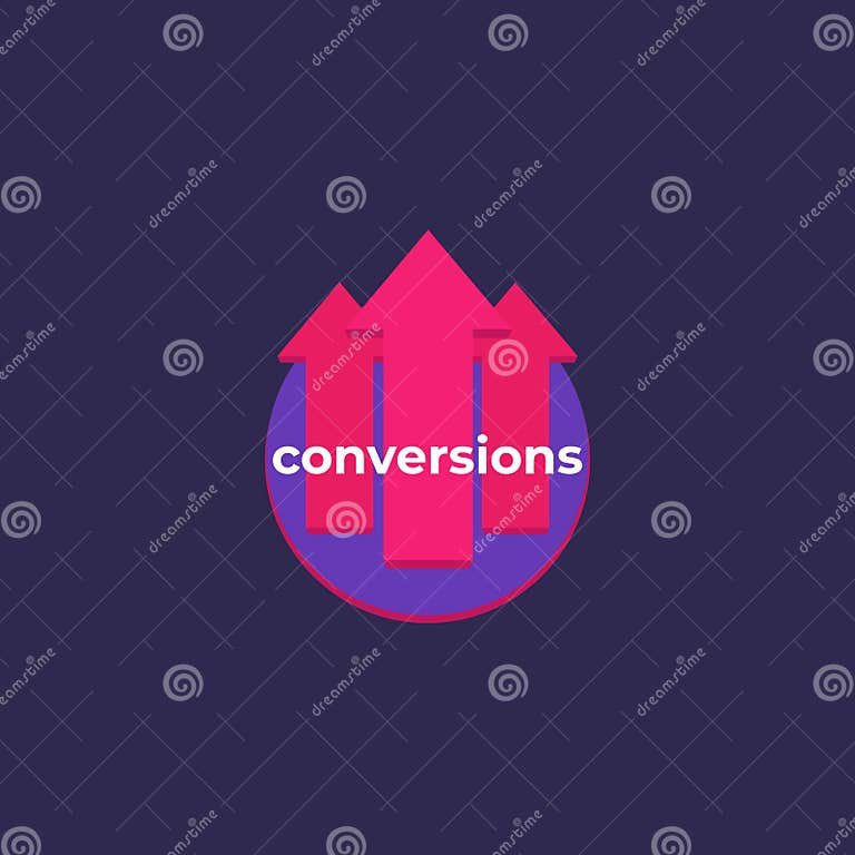 Conversions Icon with Arrows, Flat Vector Stock Vector - Illustration ...